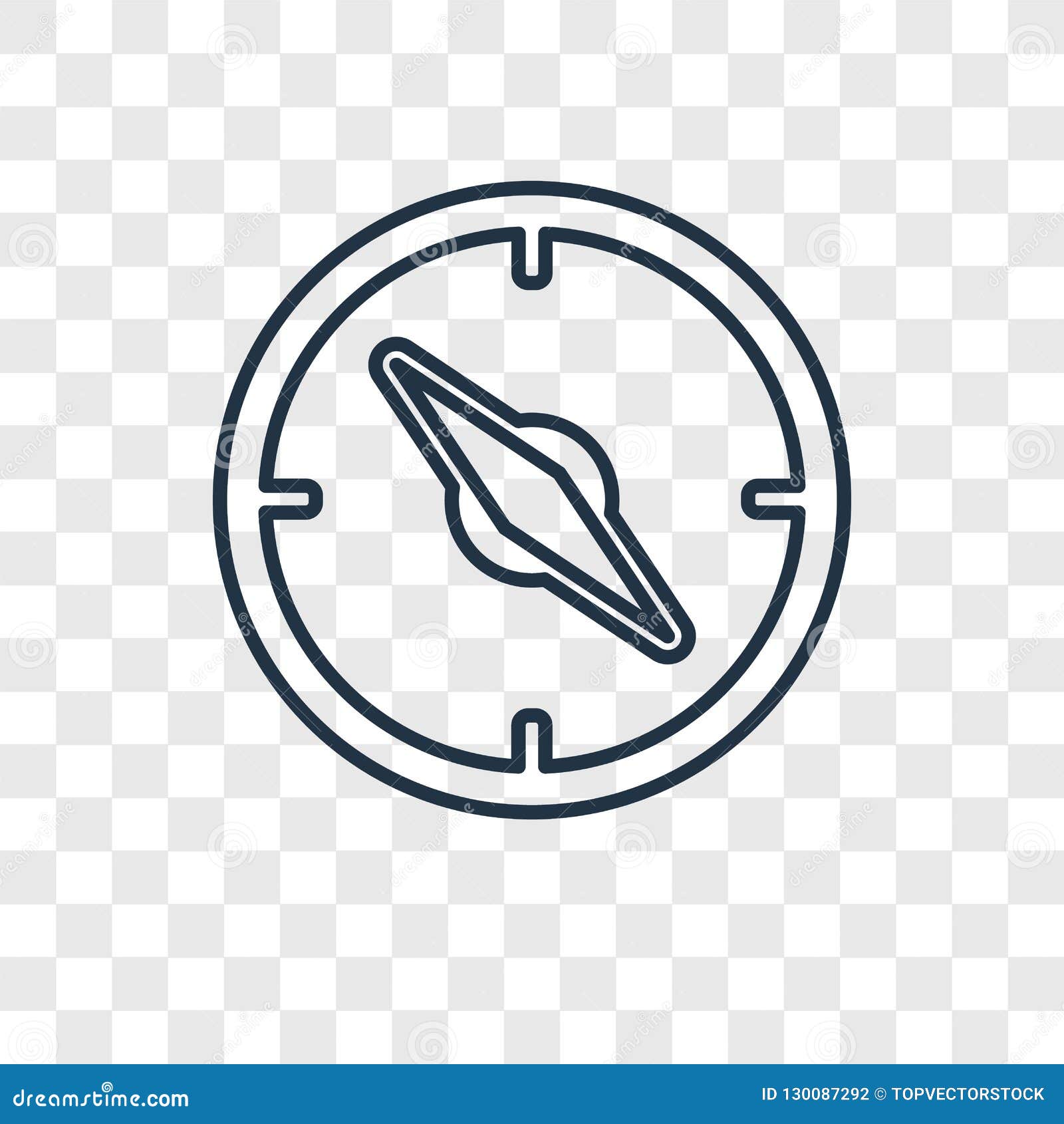 Compass Concept Vector Linear Icon Isolated on Transparent Background ...