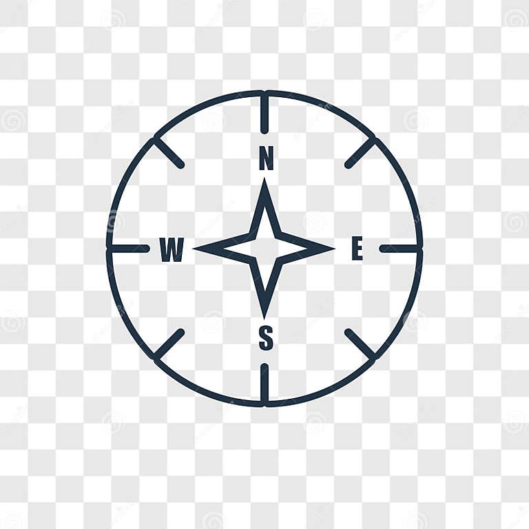 Compass Concept Vector Linear Icon Isolated on Transparent Background ...
