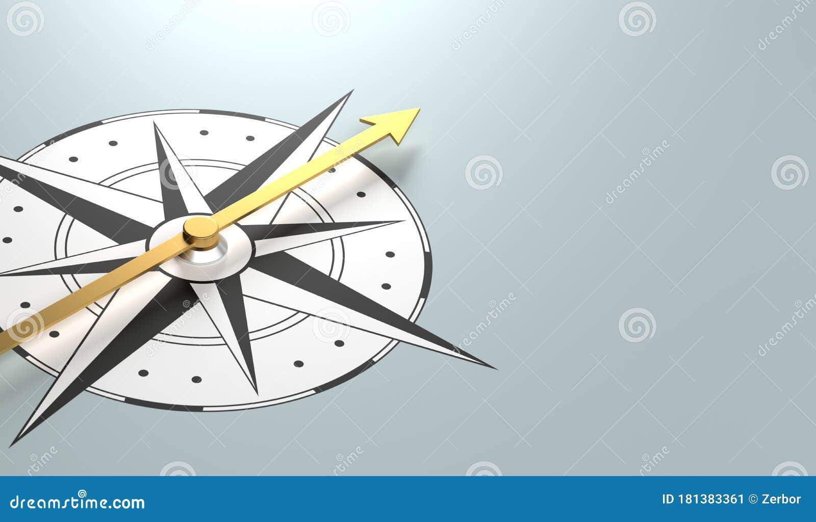 A Compass with Copy Space - 3d Rendering Stock Illustration ...