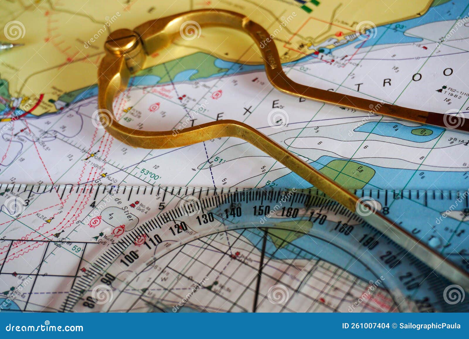 Compass Course Calculation, Navigation, Sea Chart. Direction in ...