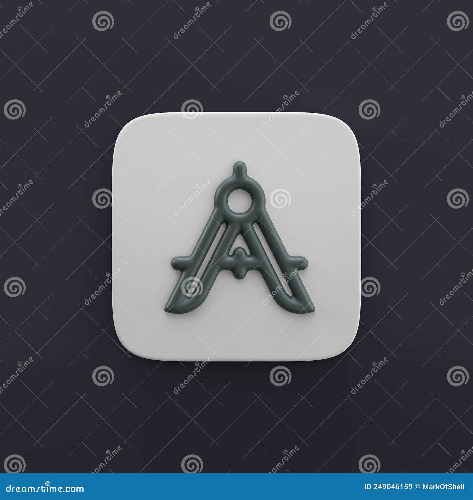 Compass 3d Icon, Outilne Design and Development Icon in Grey Color on a ...