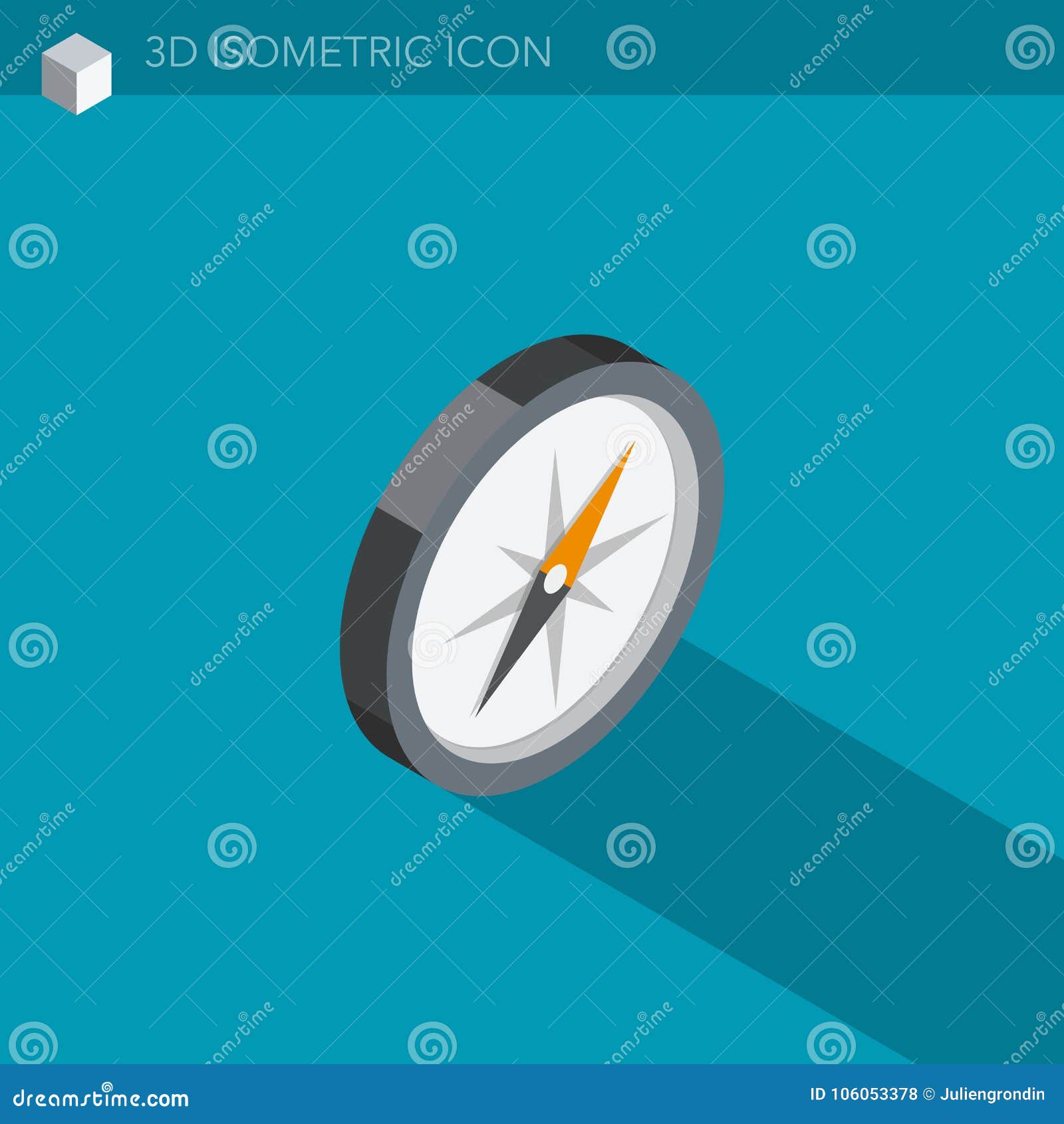 Compass 3D Isometric Web Icon Stock Illustration - Illustration of icon ...