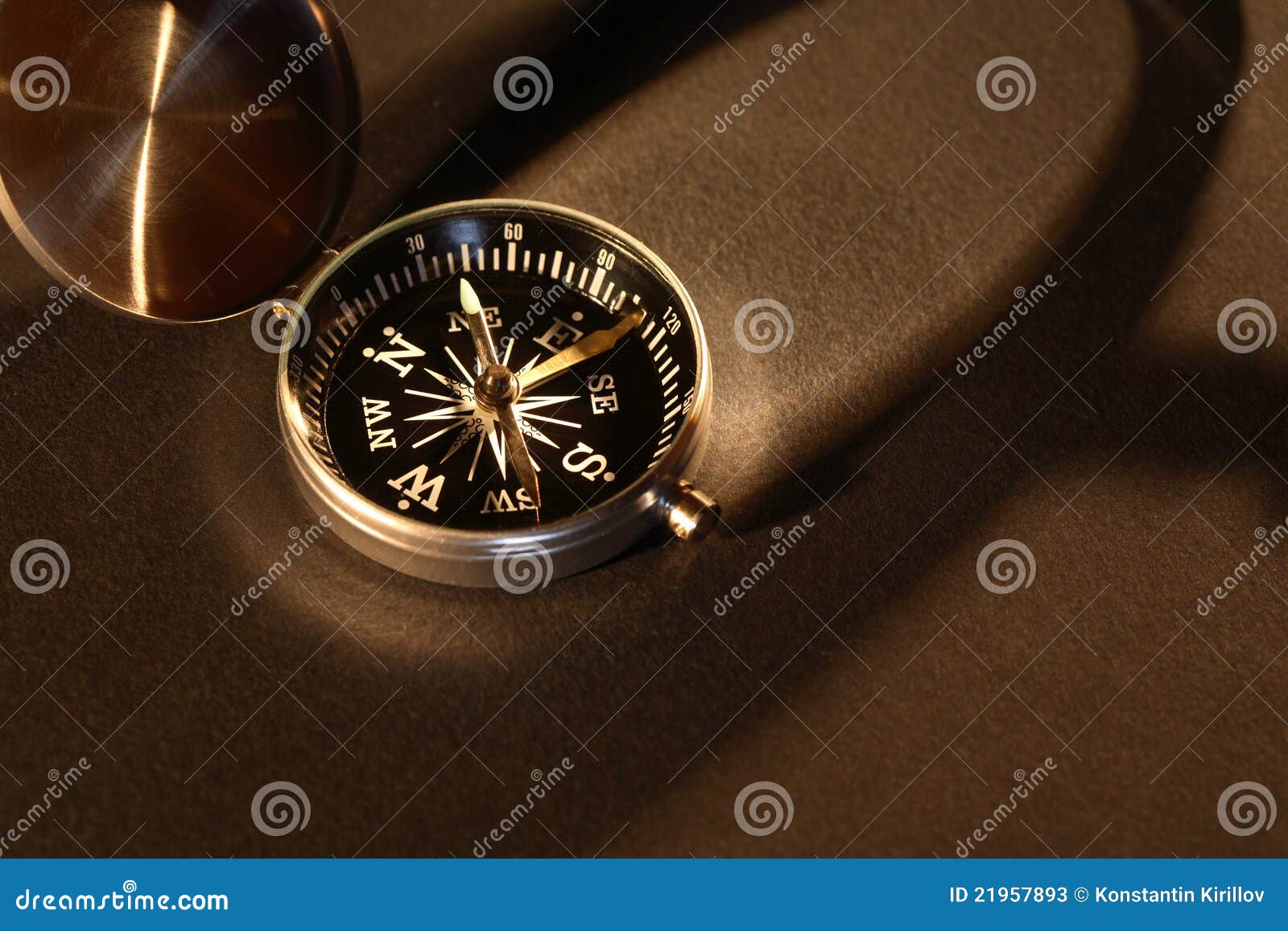 Compass on Dark stock image. Image of direction, south - 21957893