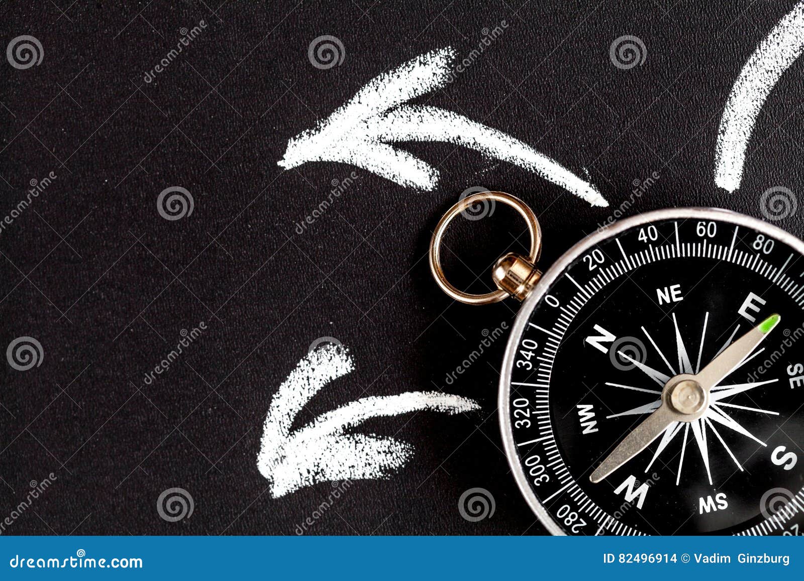 Compass on Dark Background Concept - Arrows, Direction Top View Stock ...