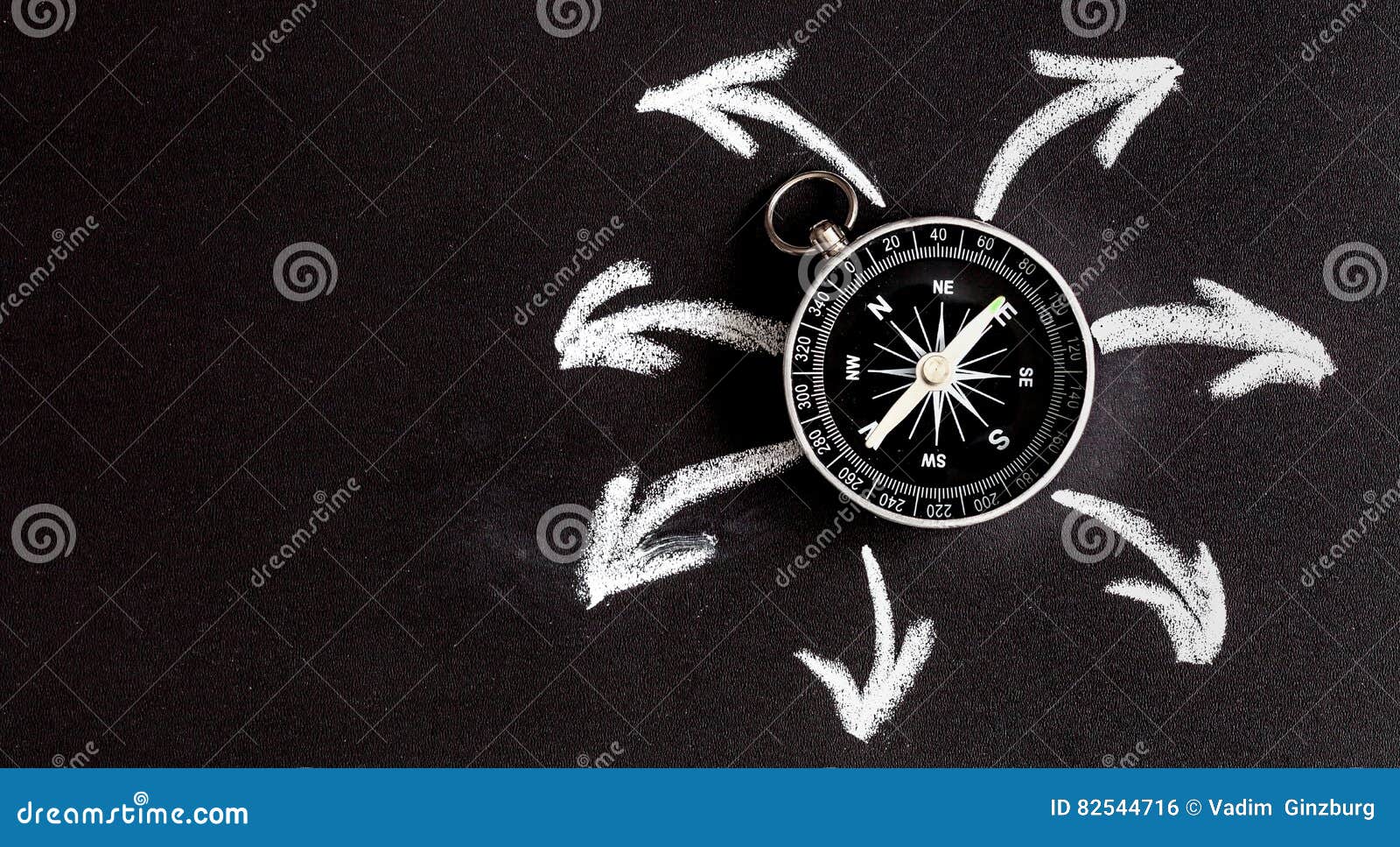 Compass on Dark Background Concept - Arrows, Direction Top View Stock ...
