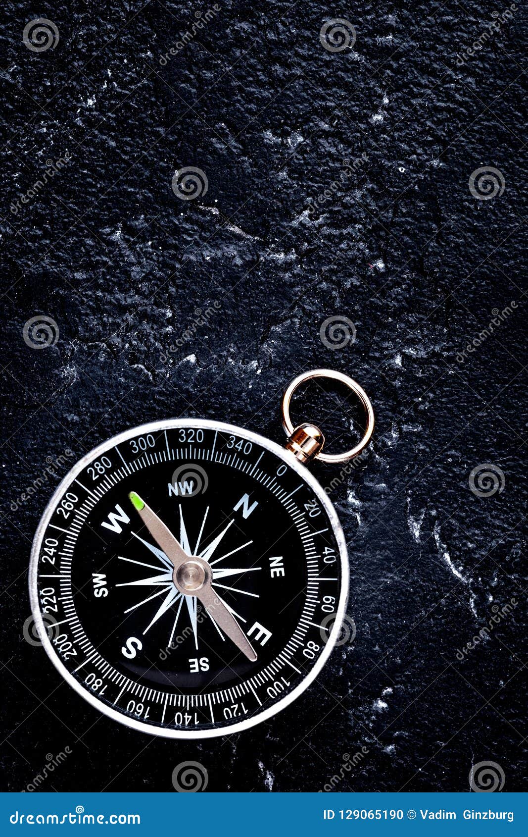 Compass on Dark Background Concept - Direction Motion Top View Stock ...