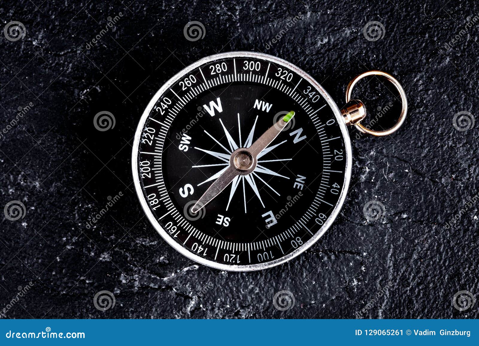 Compass on Dark Background Concept - Direction Motion Top View Stock ...