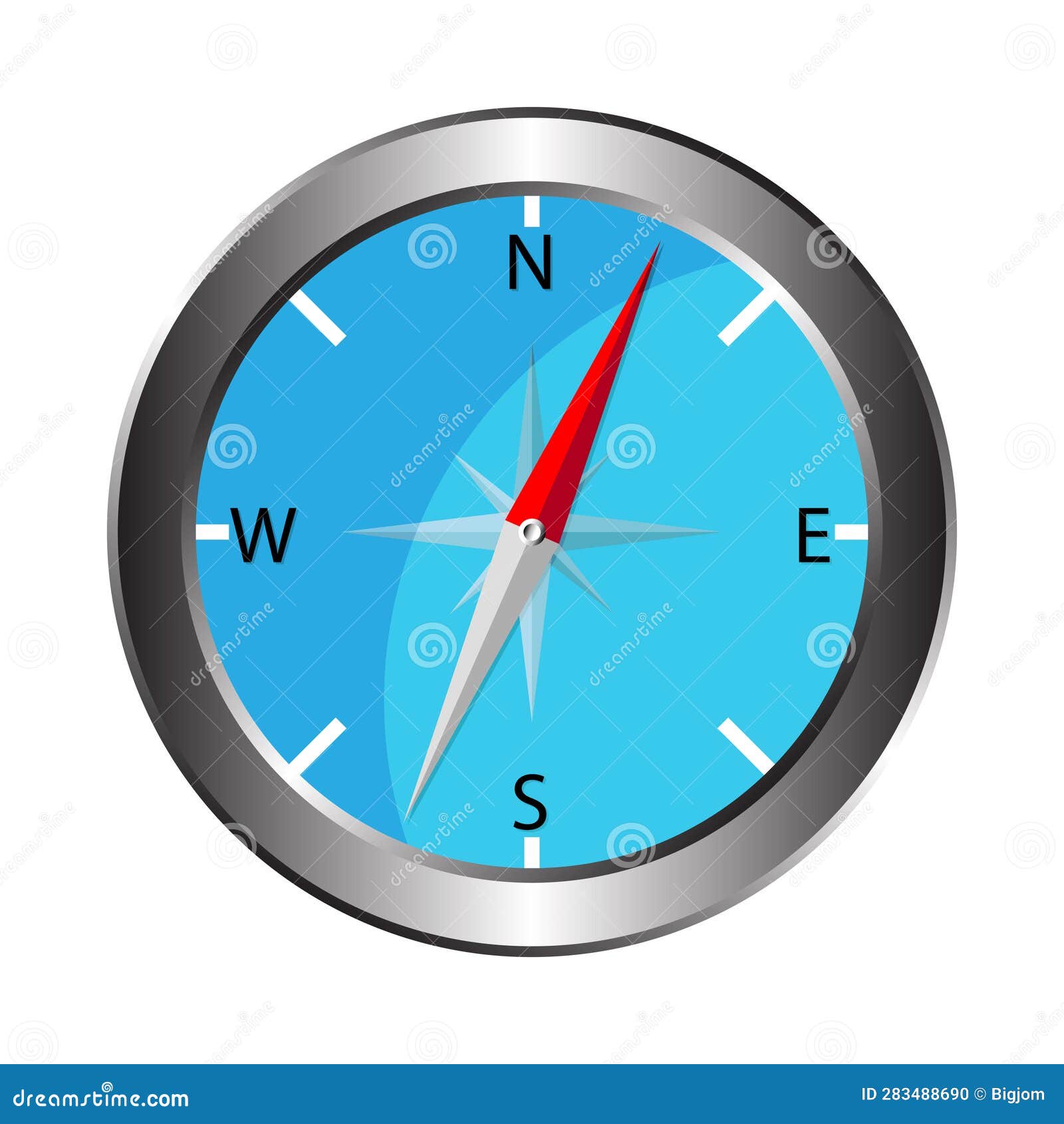 Compass Design in Blue Isolated on a White Background Stock Vector ...