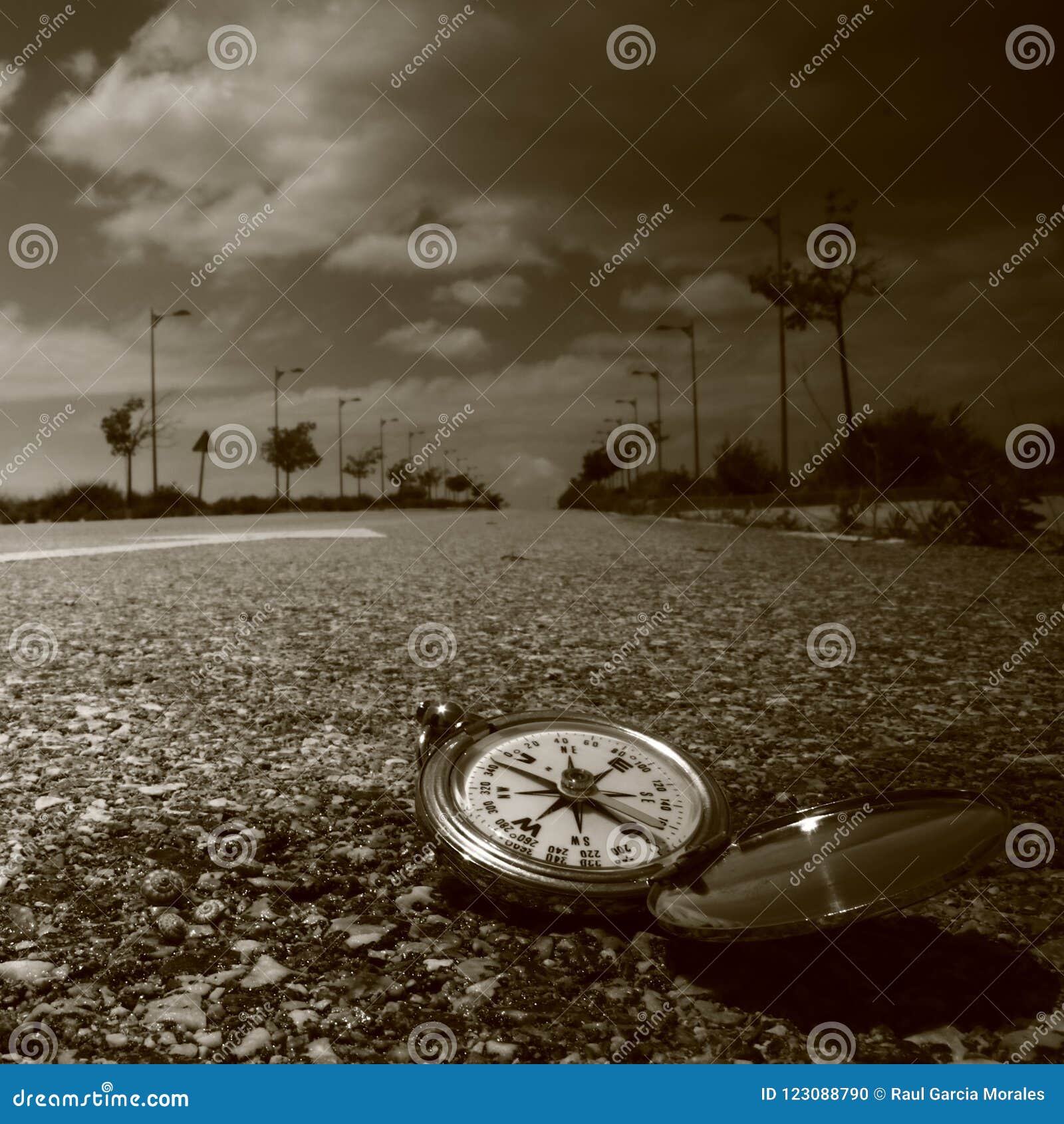 Compass without Destination Stock Photo - Image of compass, highway ...