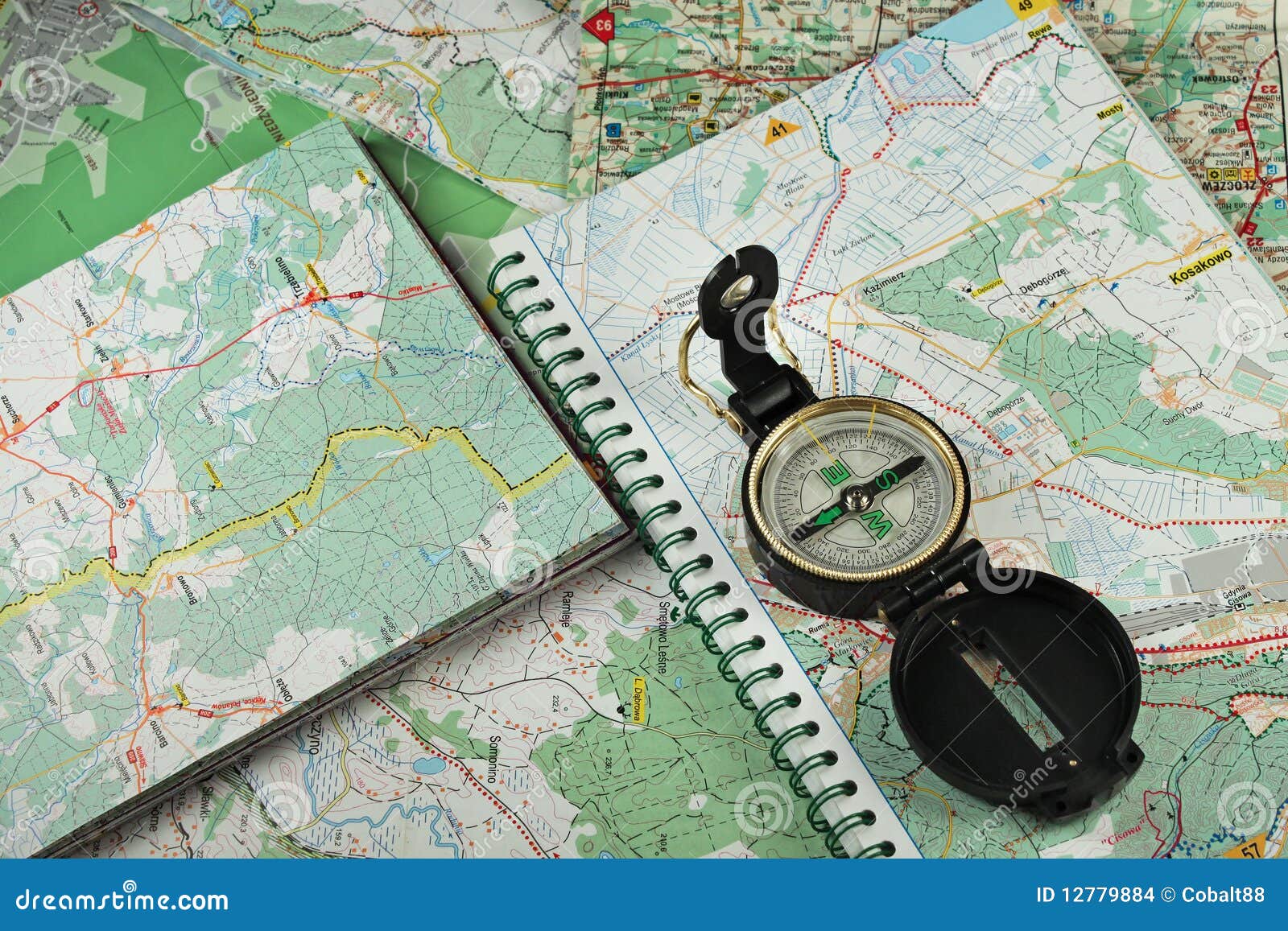 Compass On The Detailed Map Stock Image | CartoonDealer.com #12122209
