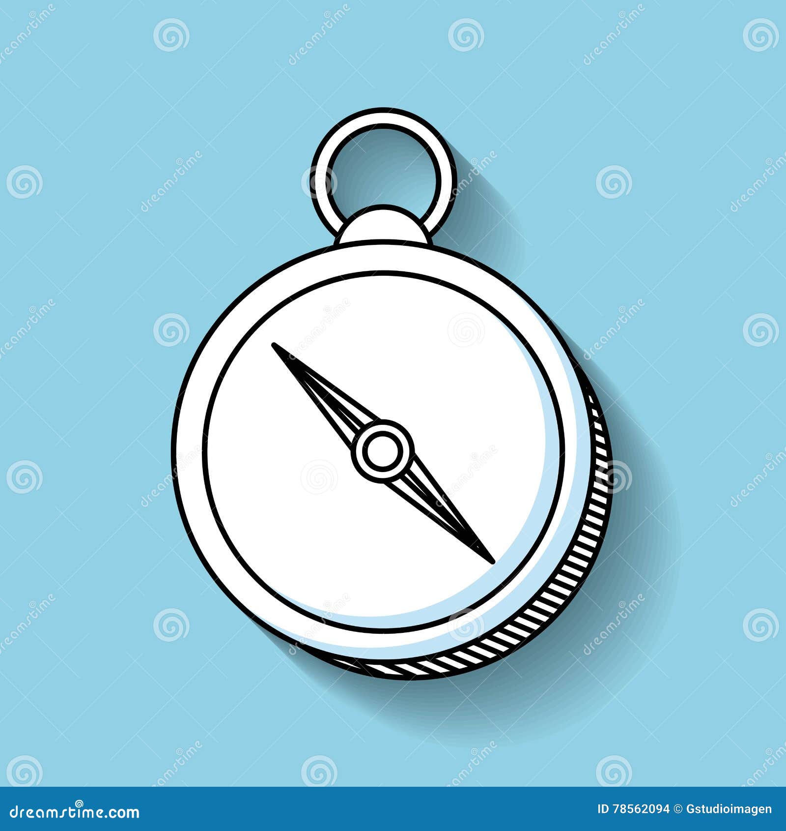 Compass Device Guide Line Icon Stock Illustration - Illustration of ...