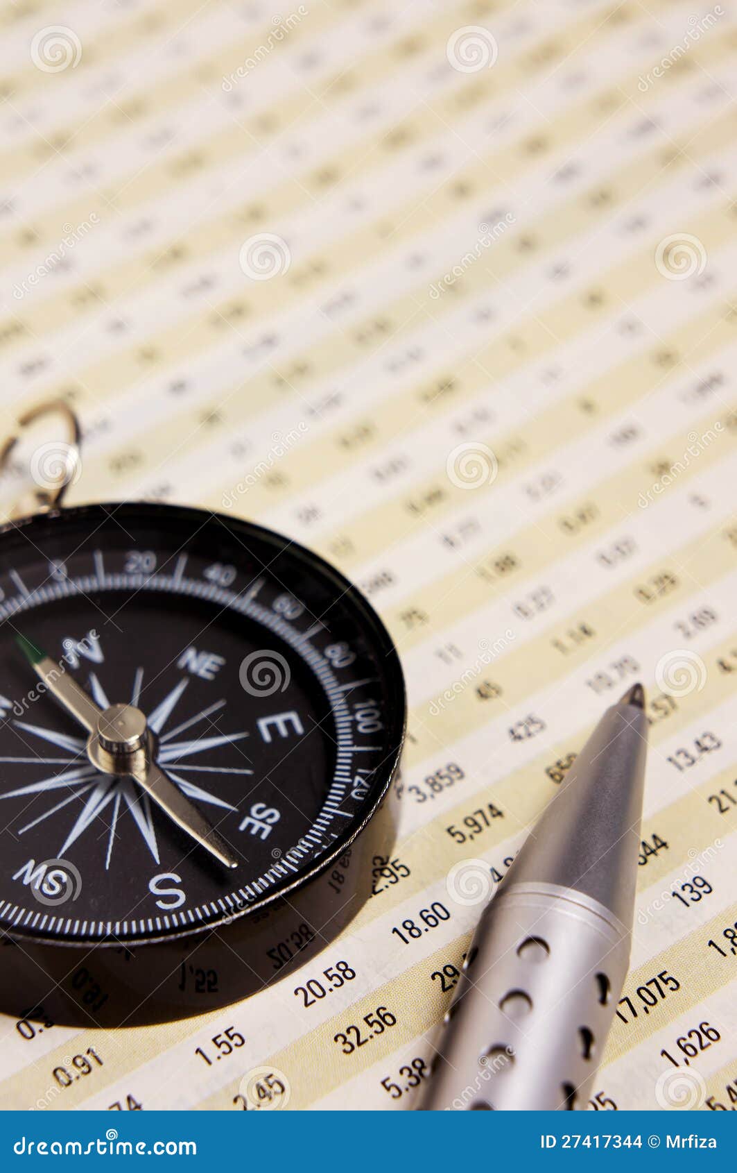 Compass and diagram stock photo. Image of invest, data - 27417344