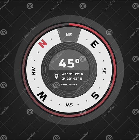 Compass Digital HUD Navigate Stock Vector - Illustration of vector ...