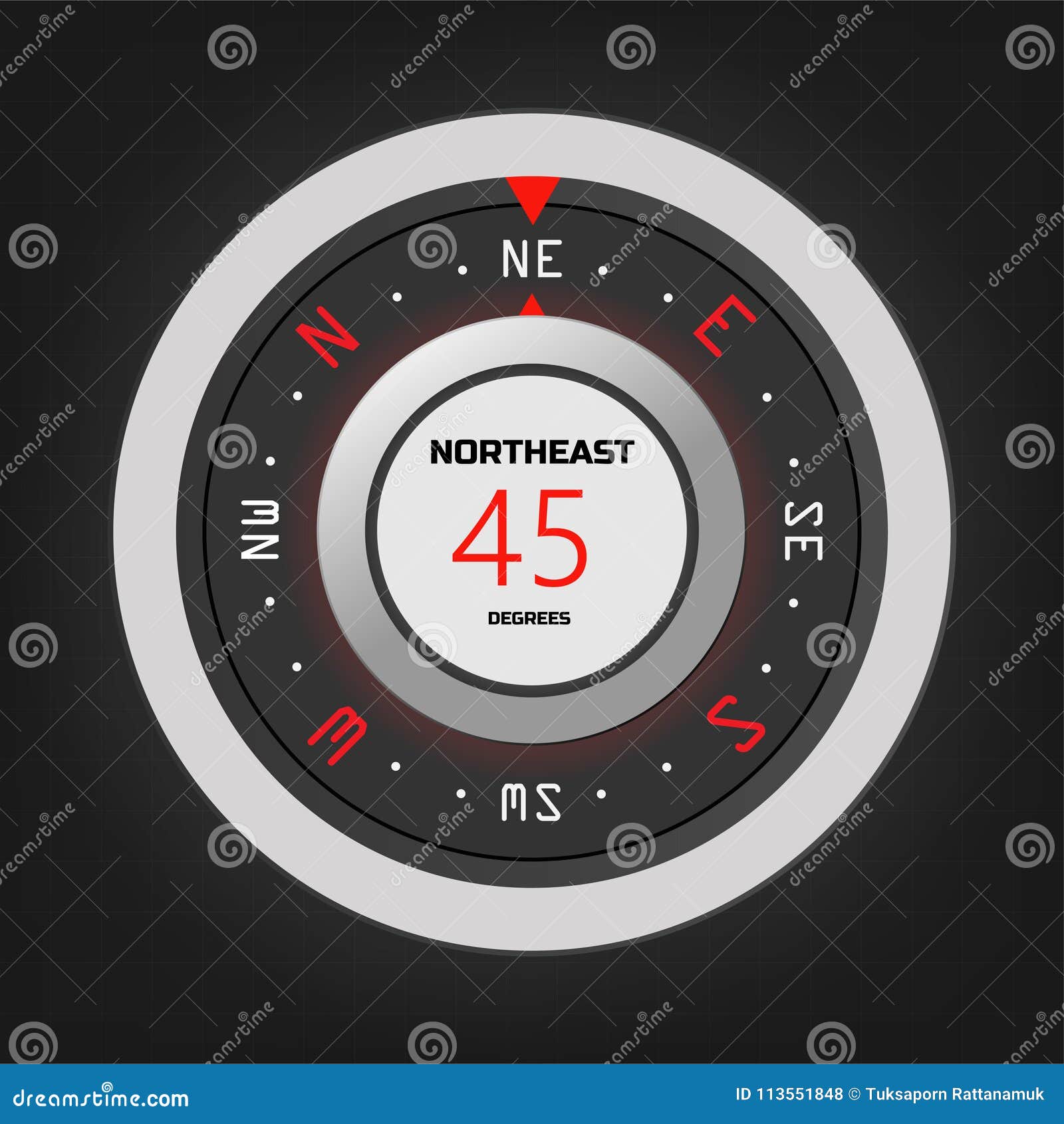 Compass Digital HUD Navigate Stock Vector - Illustration of graphic ...