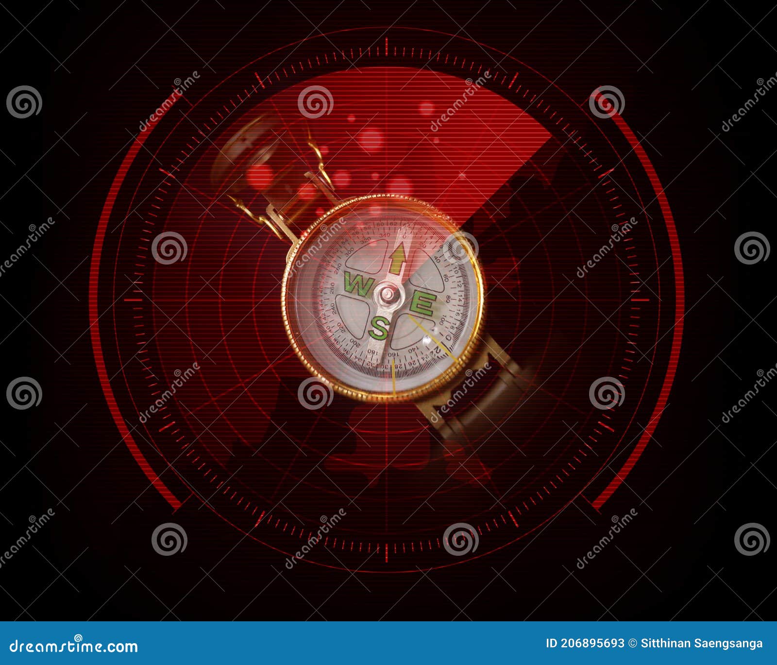 Compass Direction on black stock image. Image of conceptual - 206895693