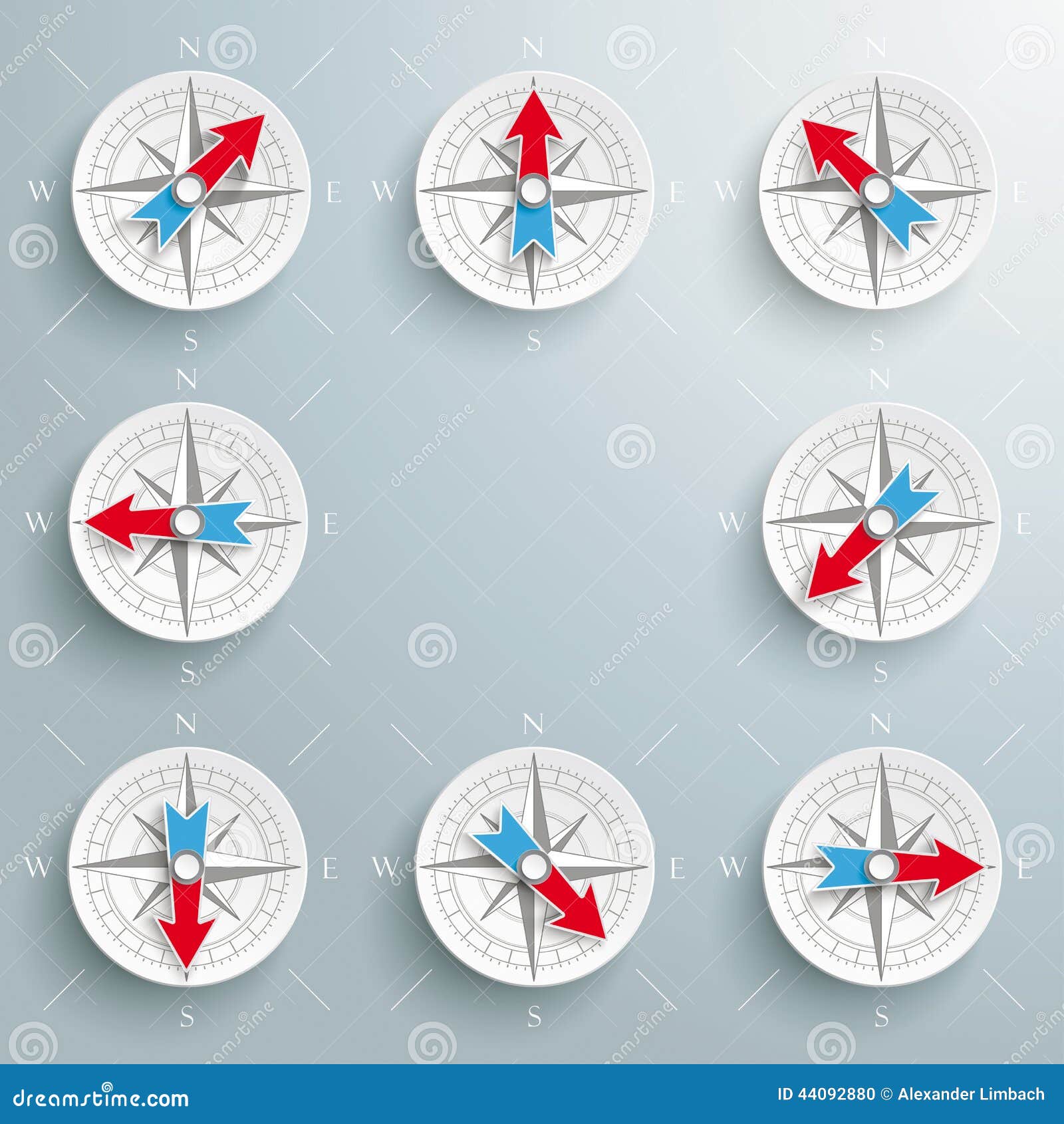 Compass Directions Set stock vector. Illustration of circle - 44092880