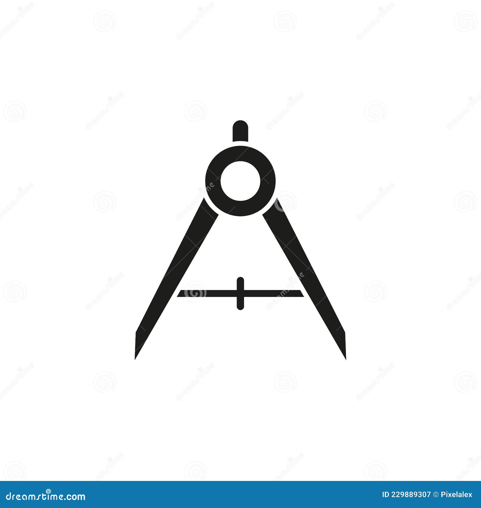 Compass Divider Black Glyph Icon Stock Vector - Illustration of tool ...