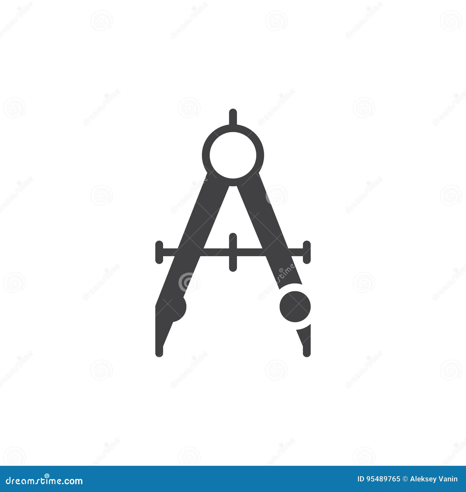 Compass Divider Icon Vector, Filled Flat Sign, Solid Pictogram Isolated ...
