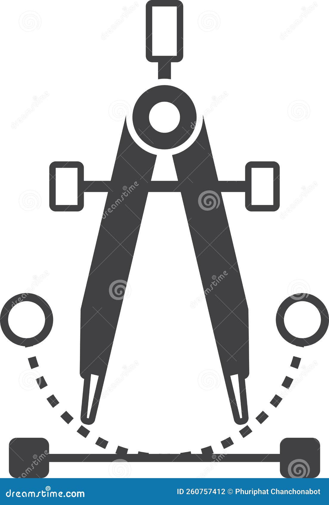 Compass Divider Illustration in Minimal Style Stock Vector ...