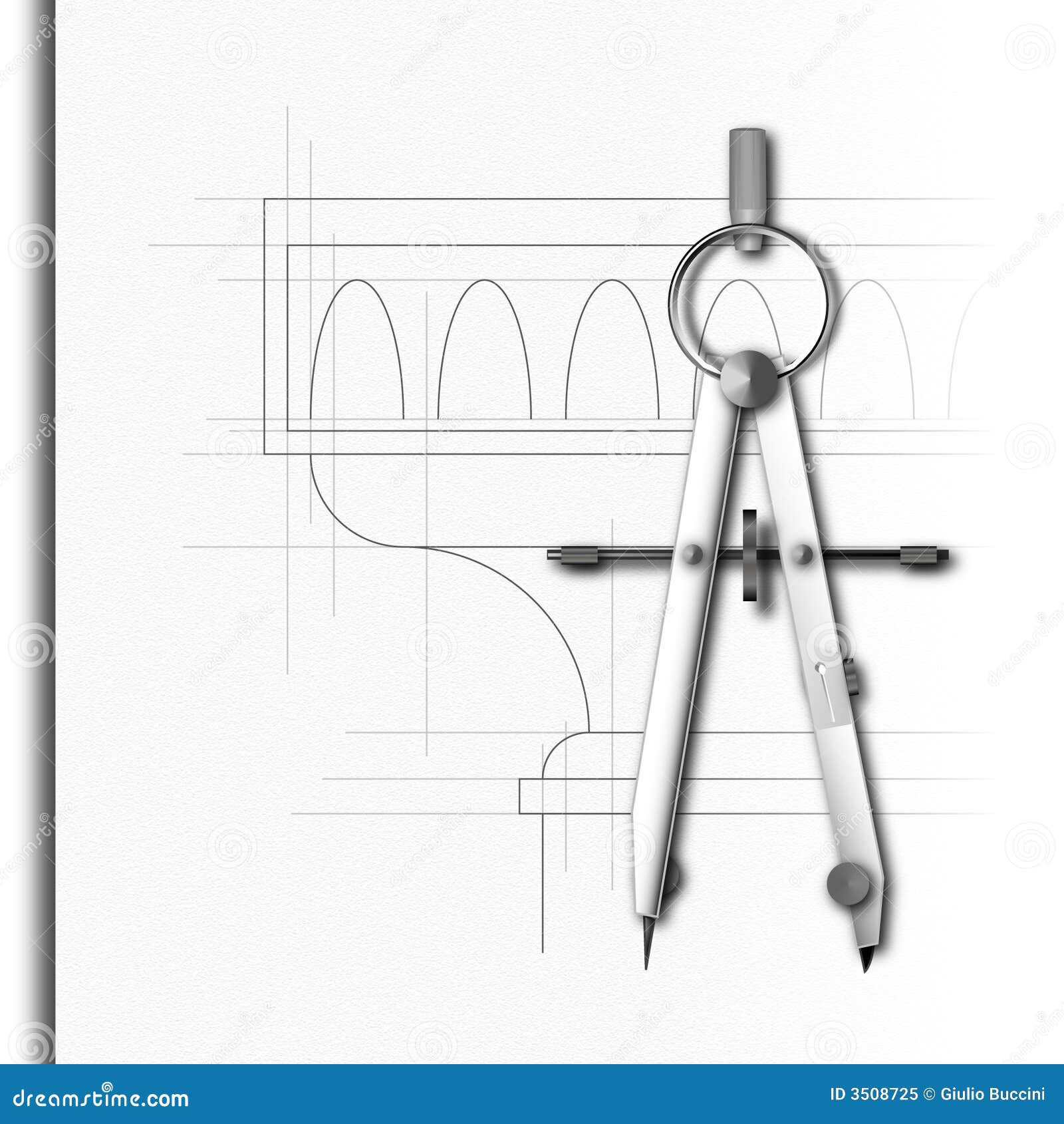 Compass draw stock illustration. Illustration of idea - 3508725