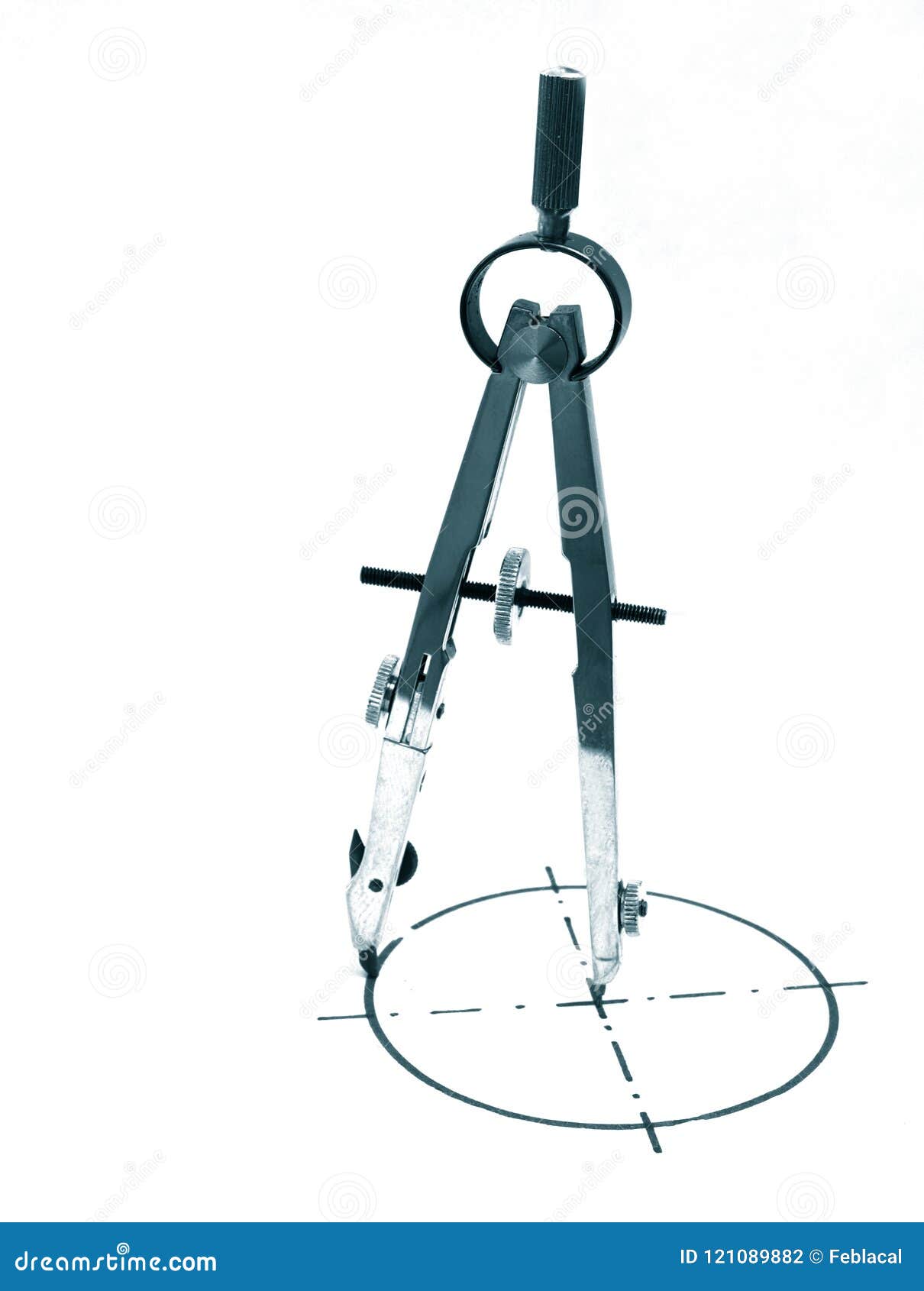 Compass Drawing a Circumference Stock Photo - Image of architectural ...