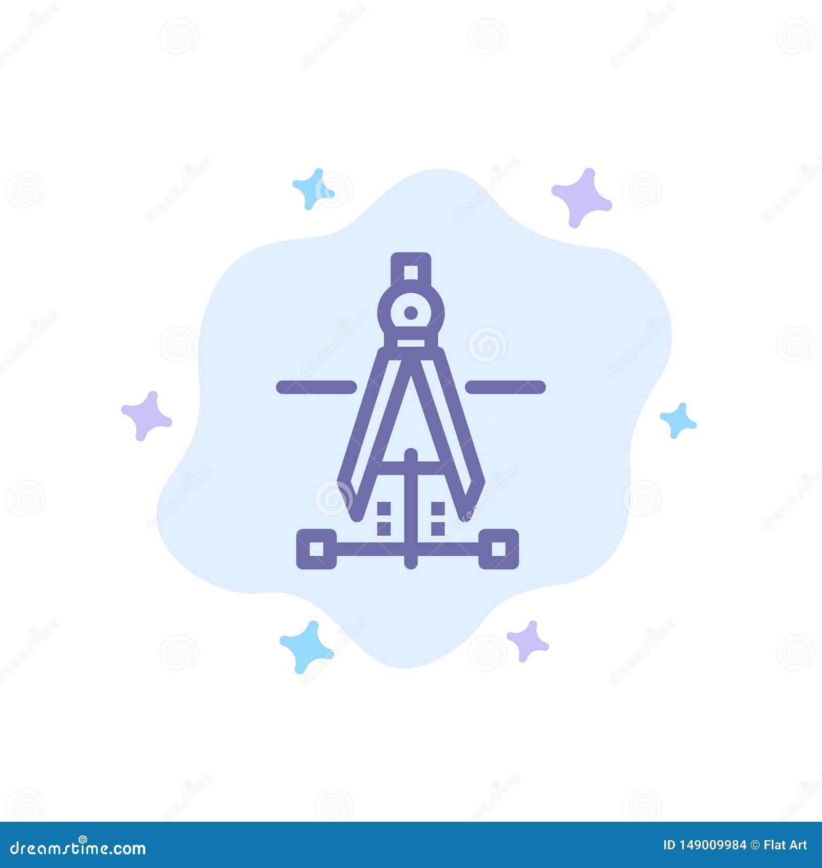 Compass, Drawing, Education, Engineering Blue Icon on Abstract Cloud ...
