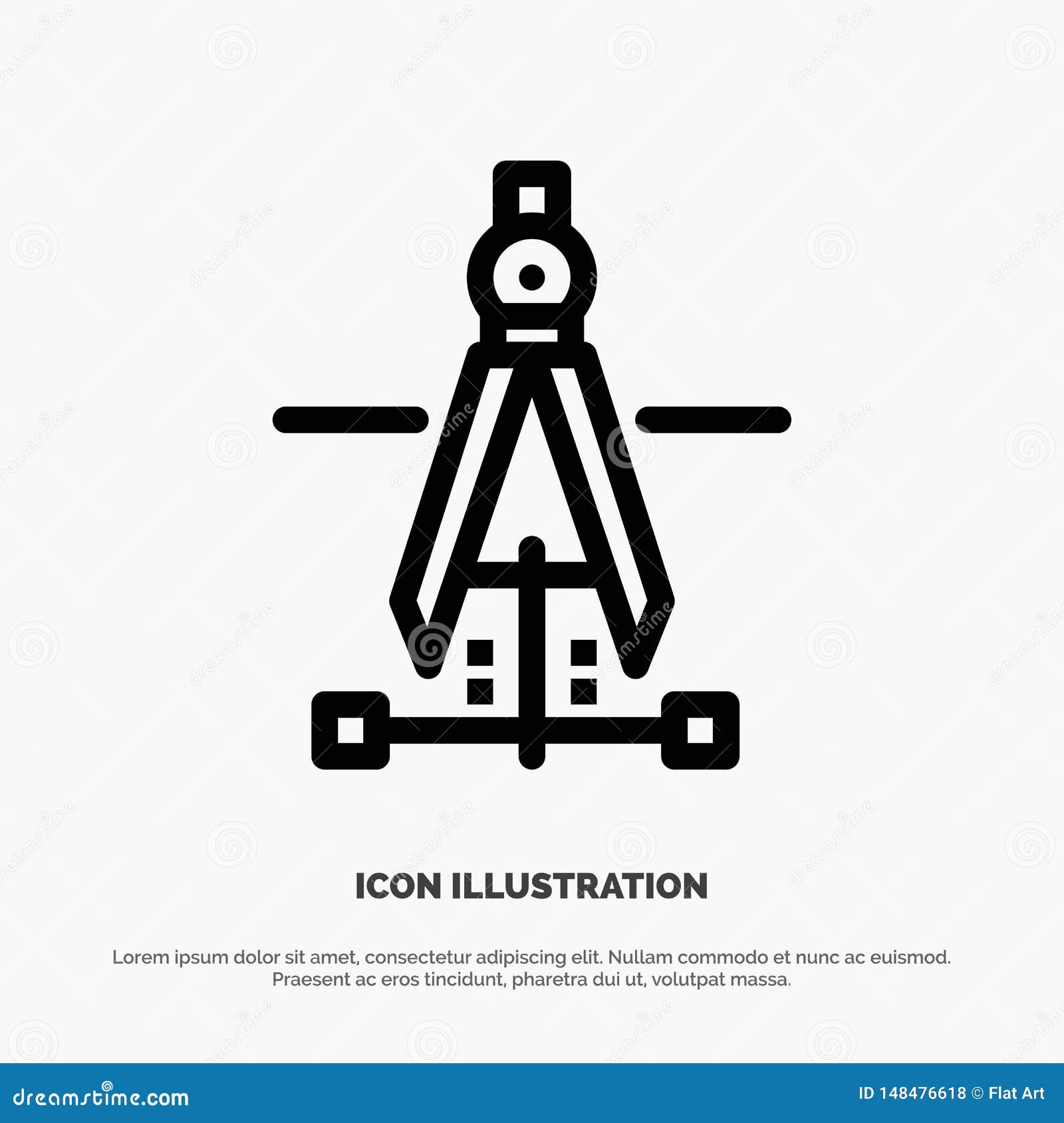 Compass, Drawing, Education, Engineering Vector Line Icon Stock Vector ...