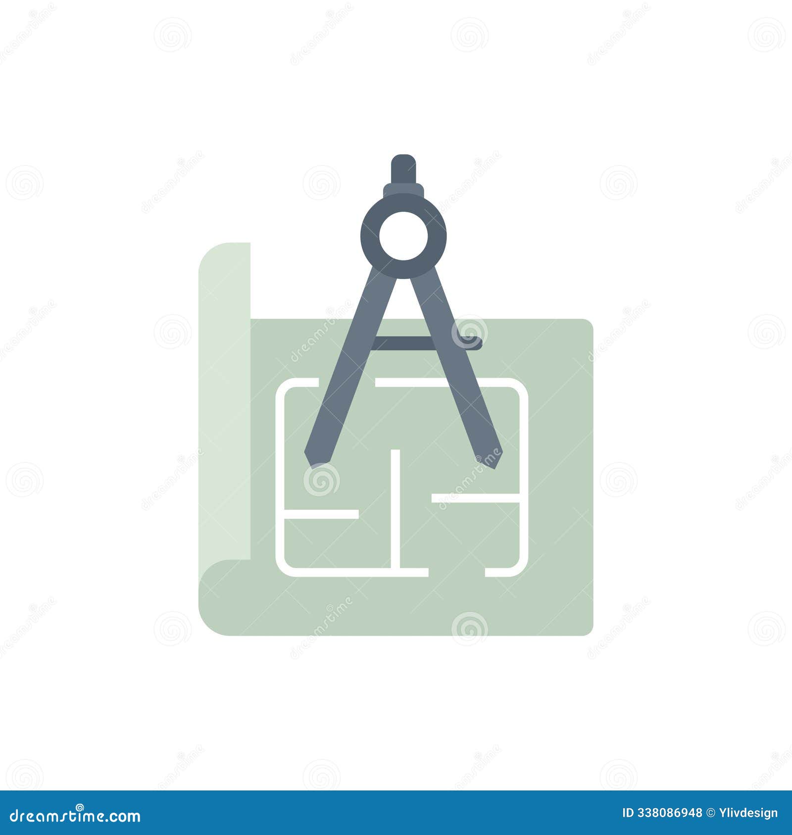 Compass Drawing House Plan on Blueprint Symbolising Architecture Stock ...
