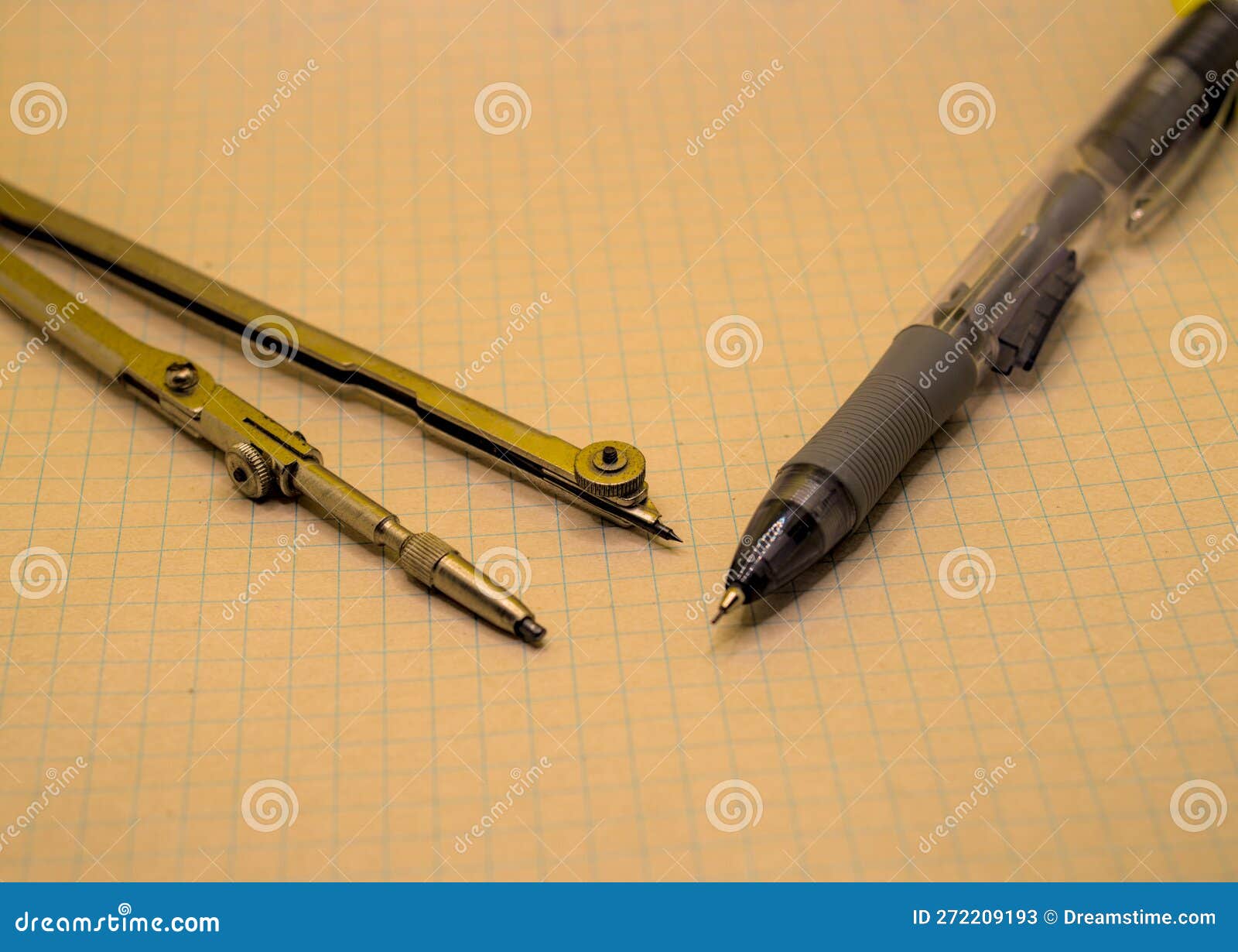 Photo of Compass for Drawing and a Pencil Stock Image - Image of ...