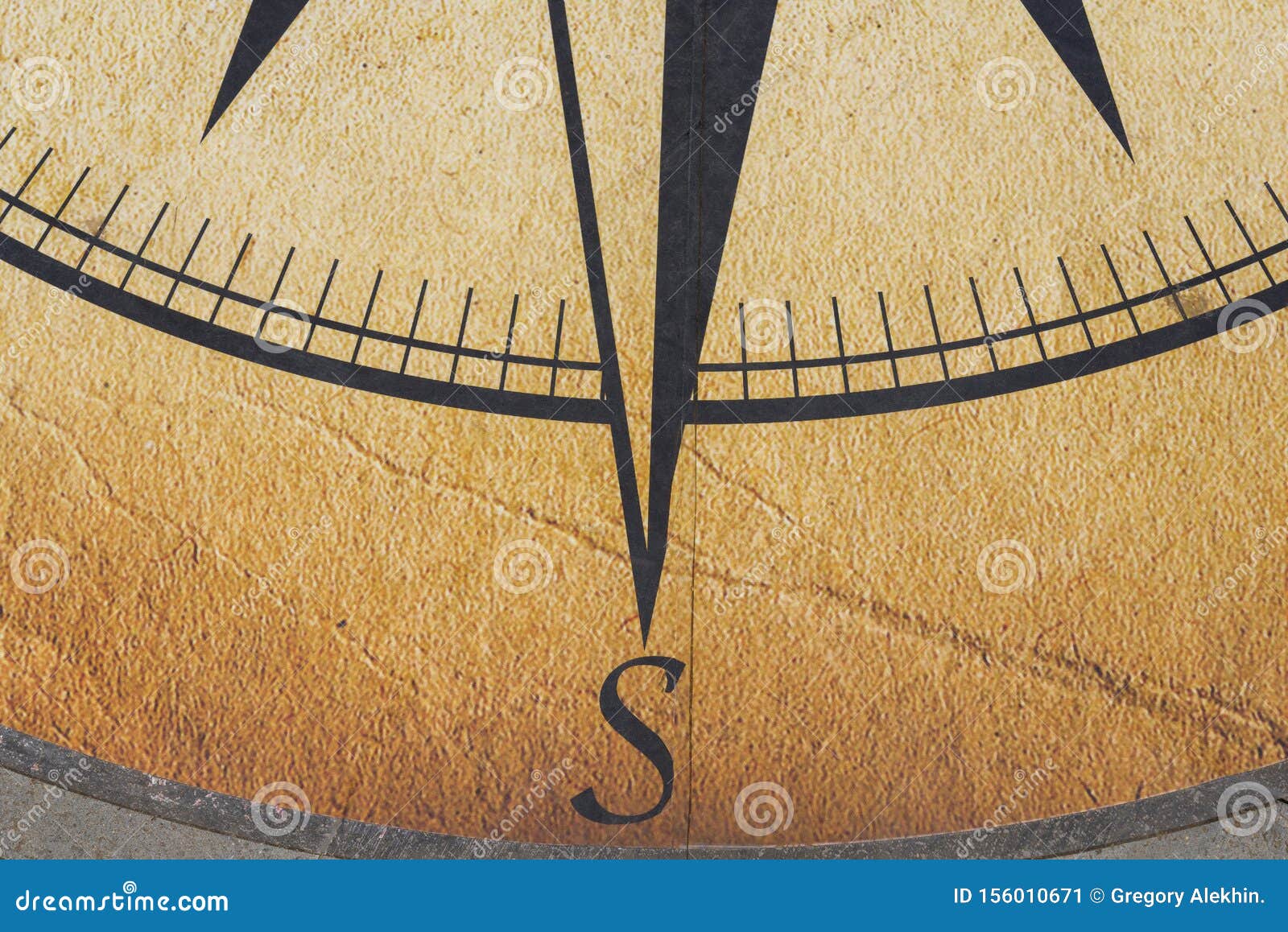 The Compass Is Drawn On A Concrete Slab Stock Image | CartoonDealer.com ...