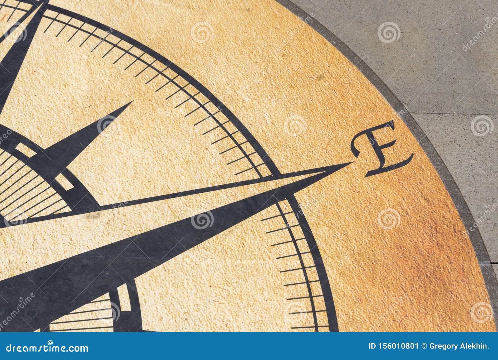 The Compass Is Drawn On A Concrete Slab Stock Image | CartoonDealer.com ...