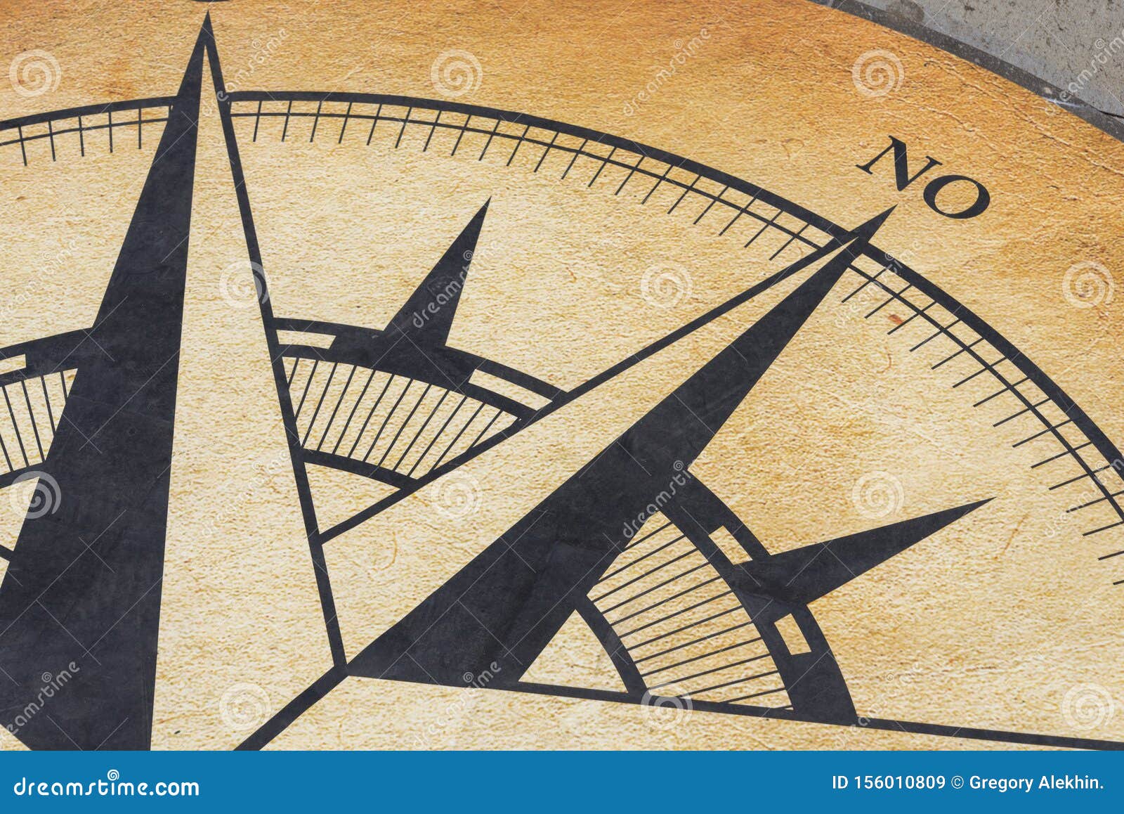 The Compass Is Drawn On A Concrete Slab Stock Image | CartoonDealer.com ...