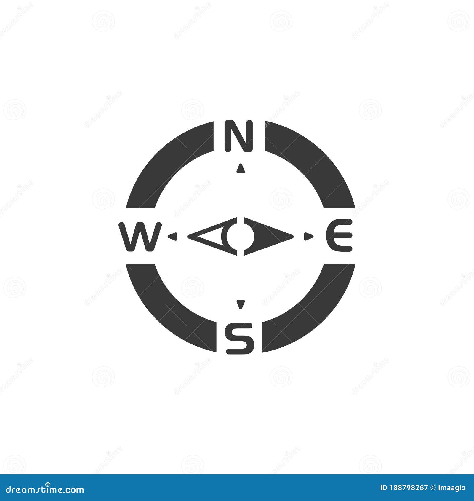Compass. East Direction. Icon. Weather and Map Glyph Vector ...