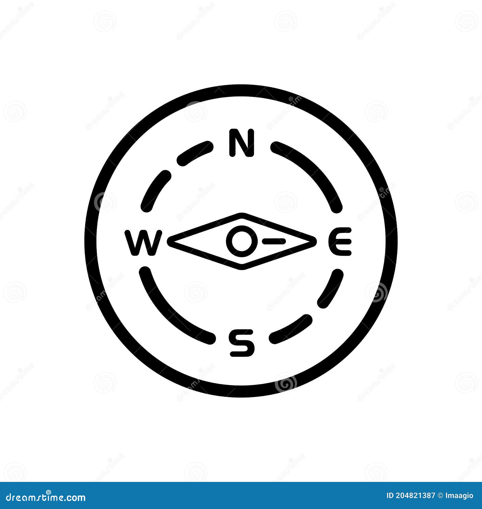 Compass. East Direction. Weather Icon in a Circle. Isolated Vector ...