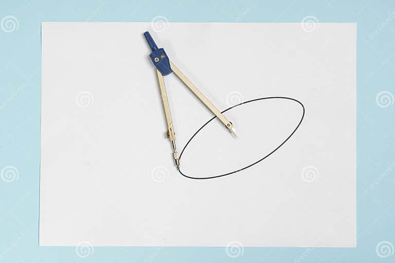 The compass and a ellipse stock image. Image of detail - 161575375