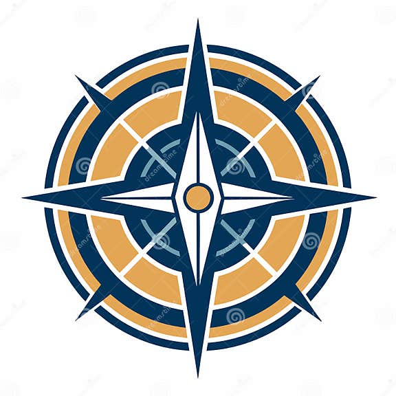 A Compass Emblem Displayed on a Plain White Backdrop, an Emblem ...