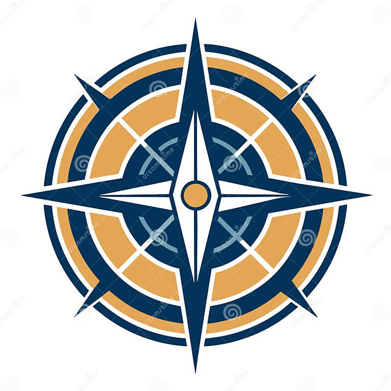 A Compass Emblem Displayed on a Plain White Backdrop, an Emblem ...