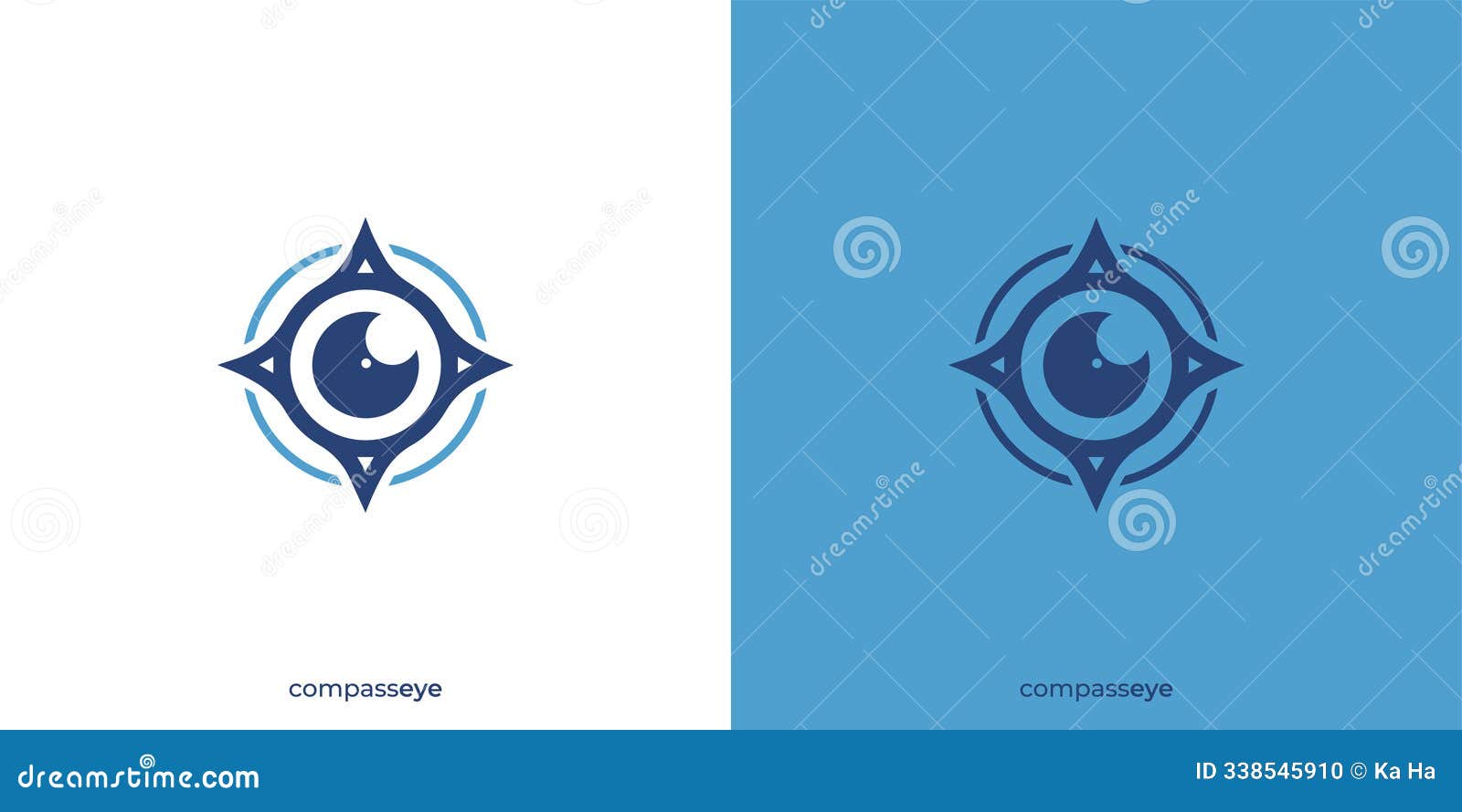 Compass Eye Logo. Eyeball and Compass with Minimalist Style Stock ...