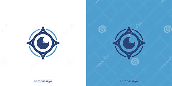 Compass Eye Logo. Eyeball and Compass with Minimalist Style Stock ...