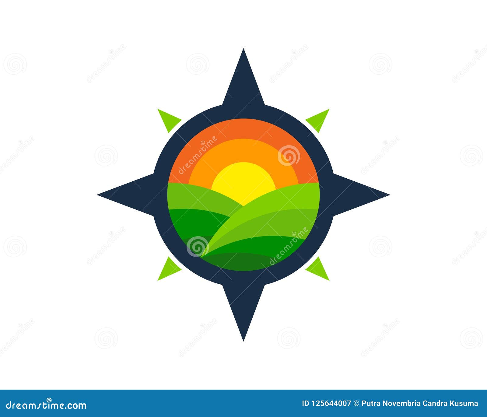 Compass Farm Logo Icon Design Stock Vector - Illustration of journey ...
