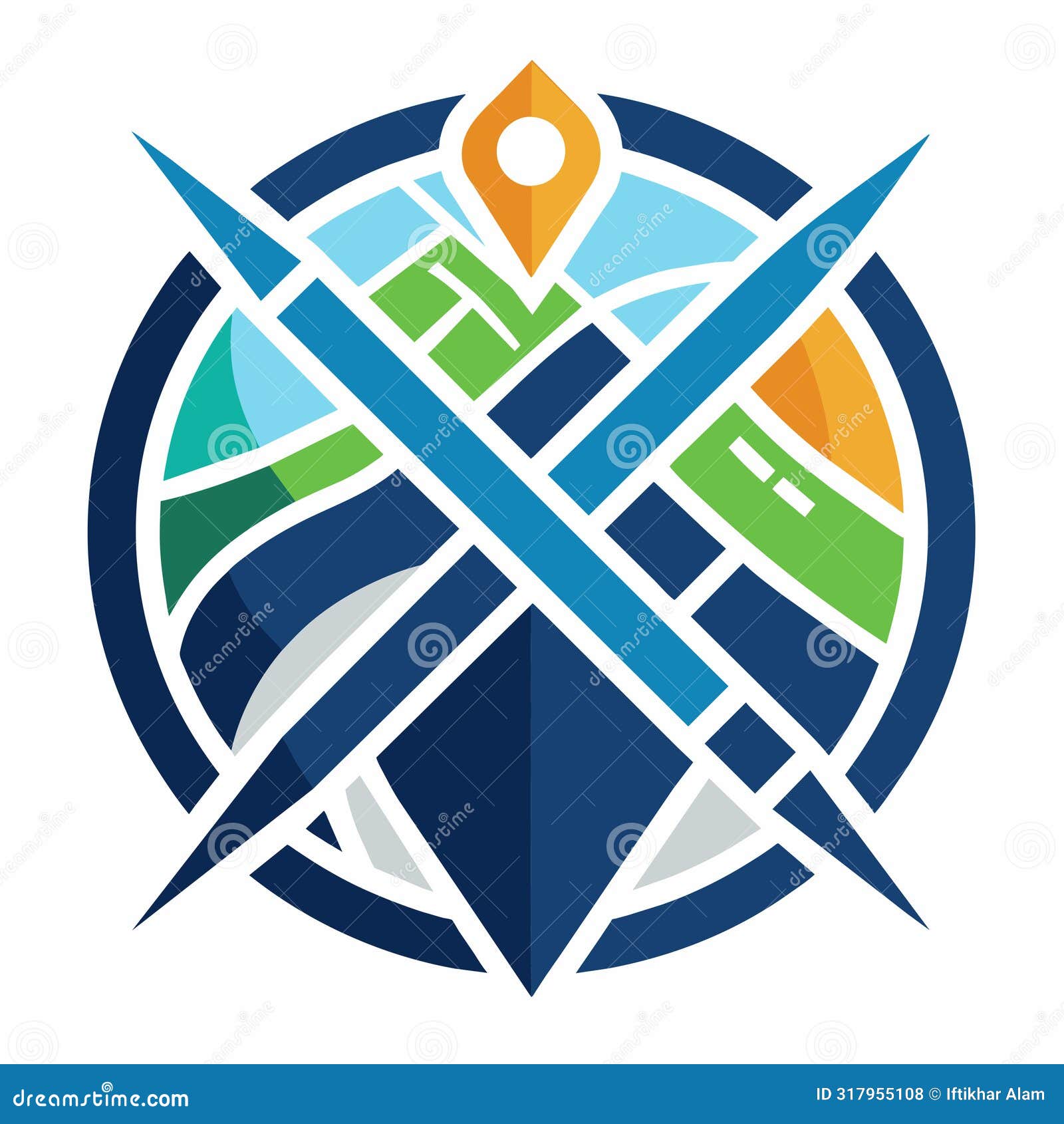 A Compass Featuring a Map in the Middle, Showing Directions and ...