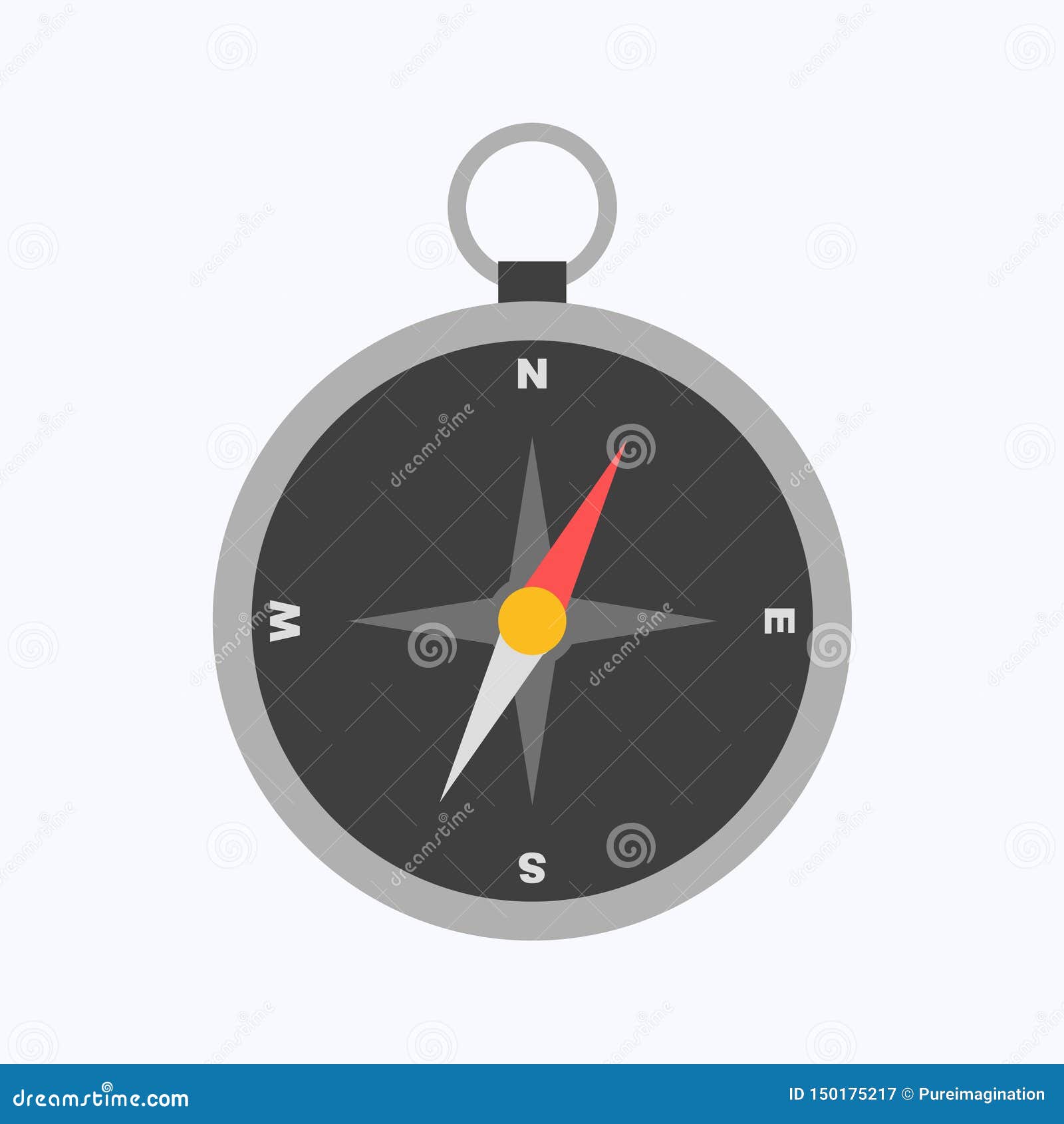 Compass Flat Design Style on White Background Stock Vector ...