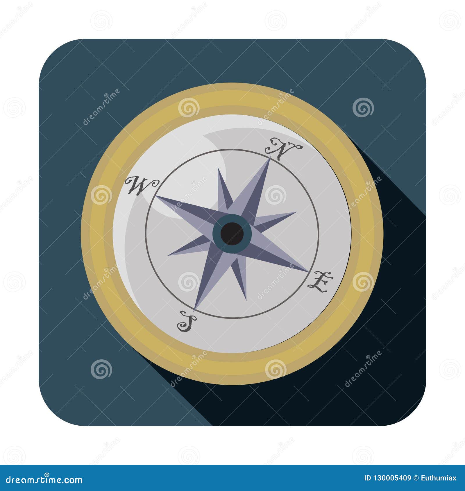Compass flat icon stock vector. Illustration of globe - 130005409
