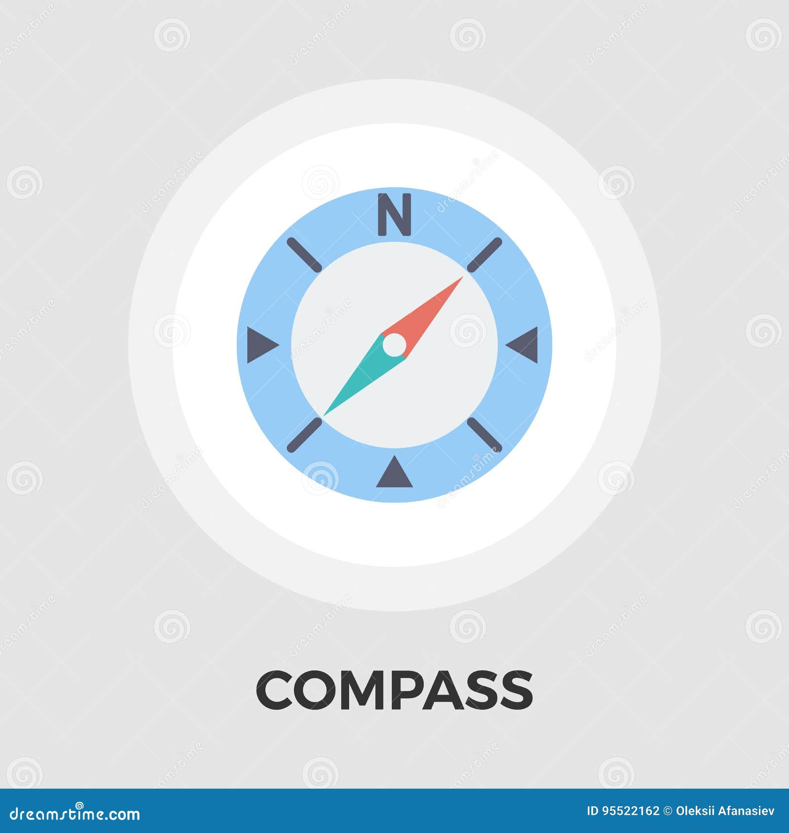 Compass Flat Icon stock vector. Illustration of design - 95522162