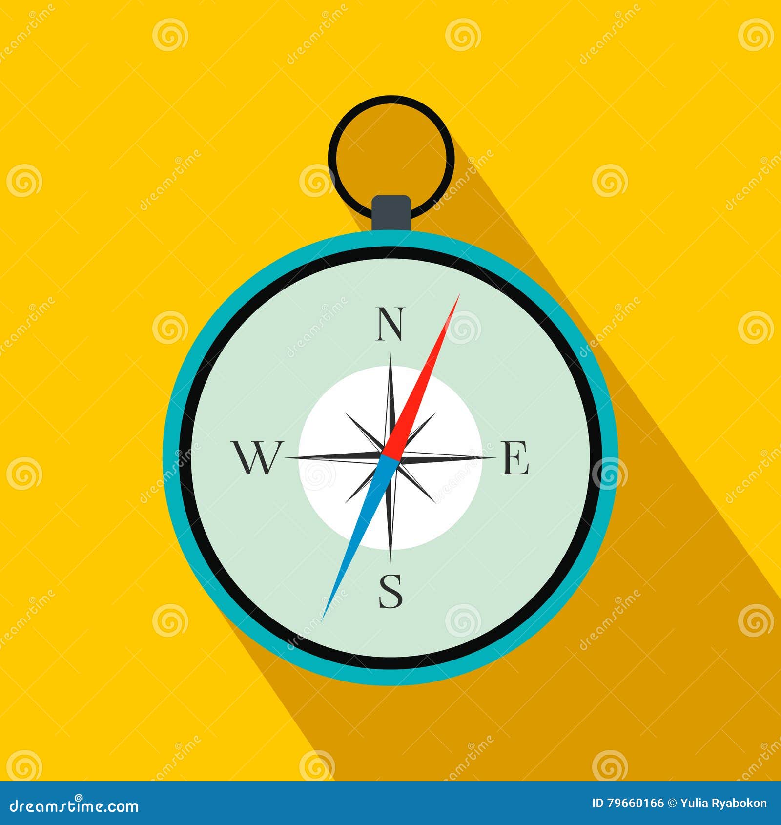 Compass flat icon stock vector. Illustration of nautical - 79660166