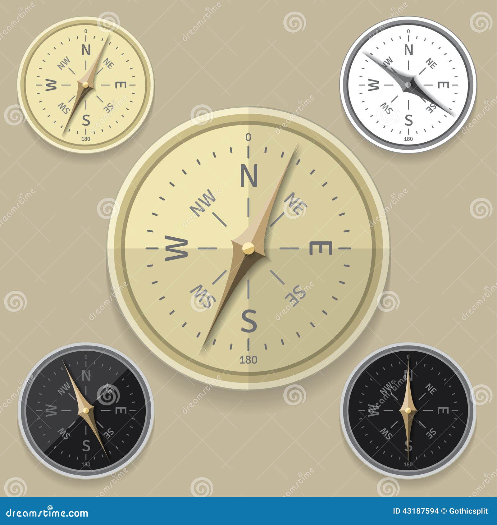 Compass flat style stock vector. Illustration of direction - 43187594