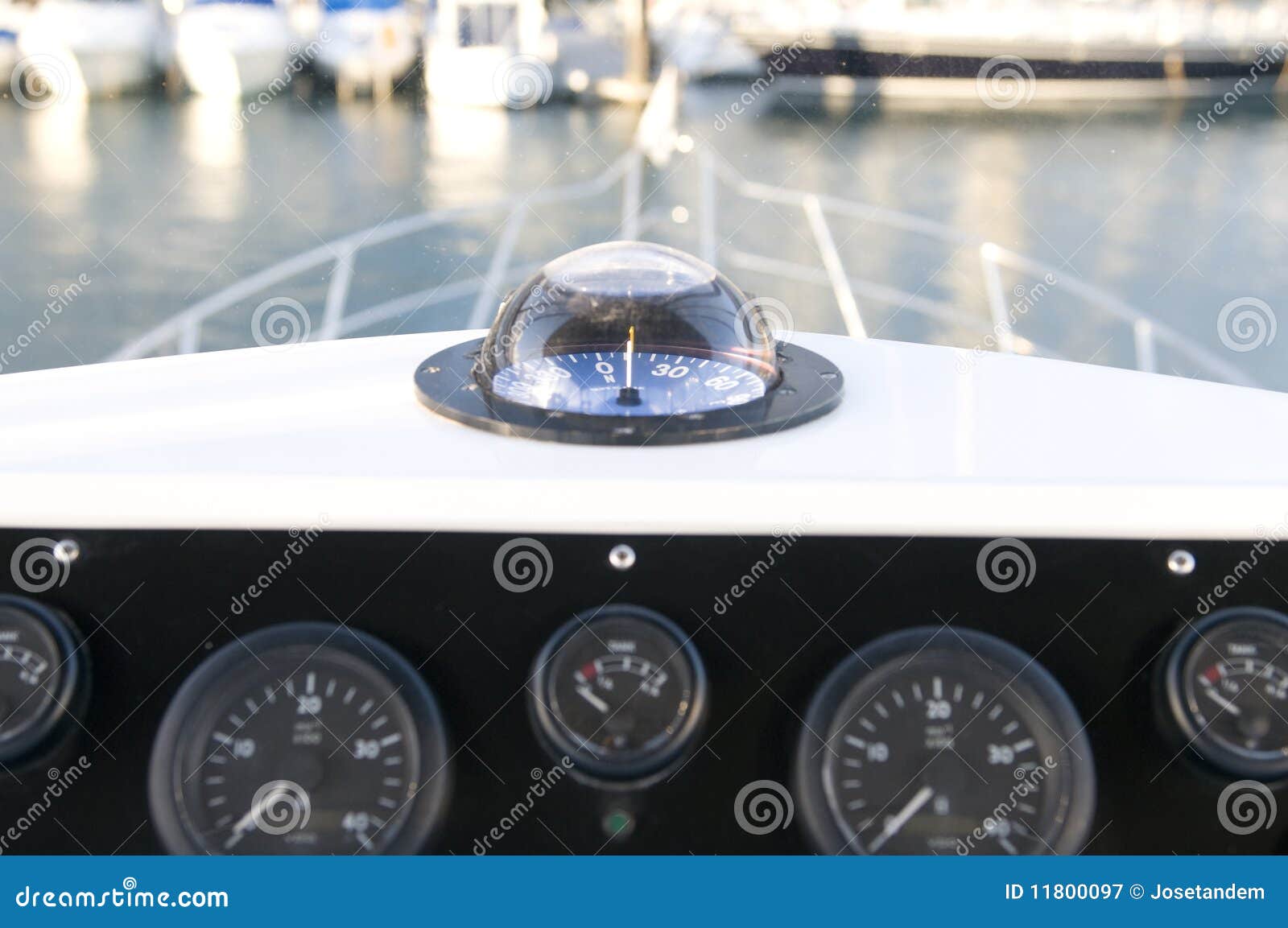 Compass in the Front of a Yacht Stock Image - Image of device ...