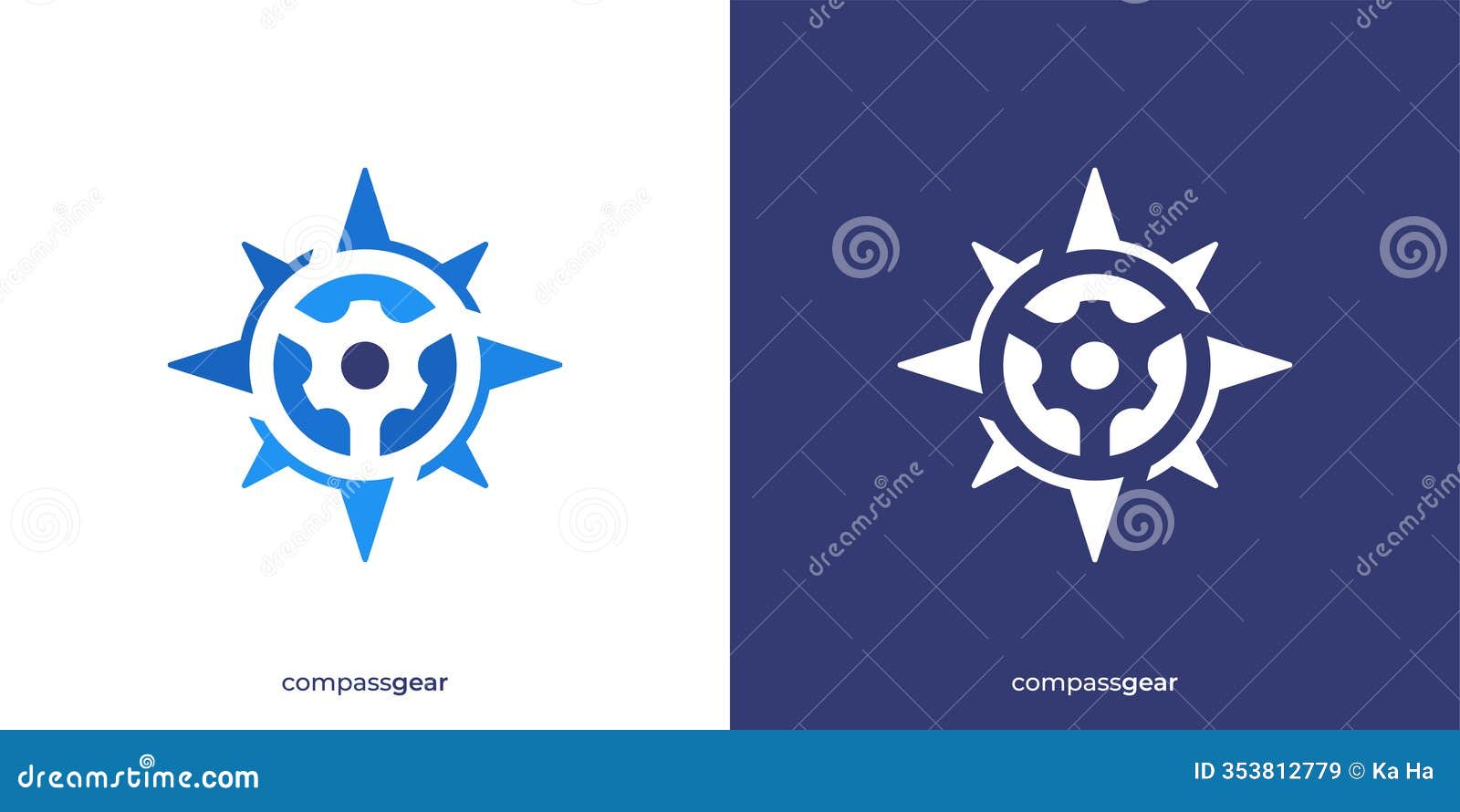 Simple Compass Gear Logo. Compass and Gear Icon Graphic Stock Vector ...