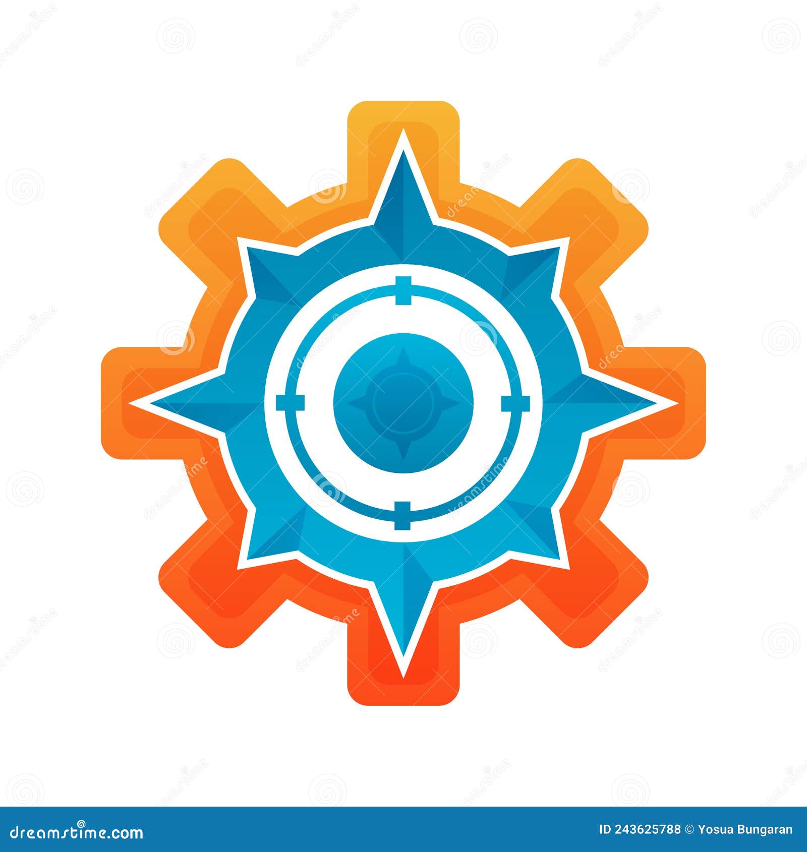 Compass Gear Logo Design Template Icon Stock Vector - Illustration of ...