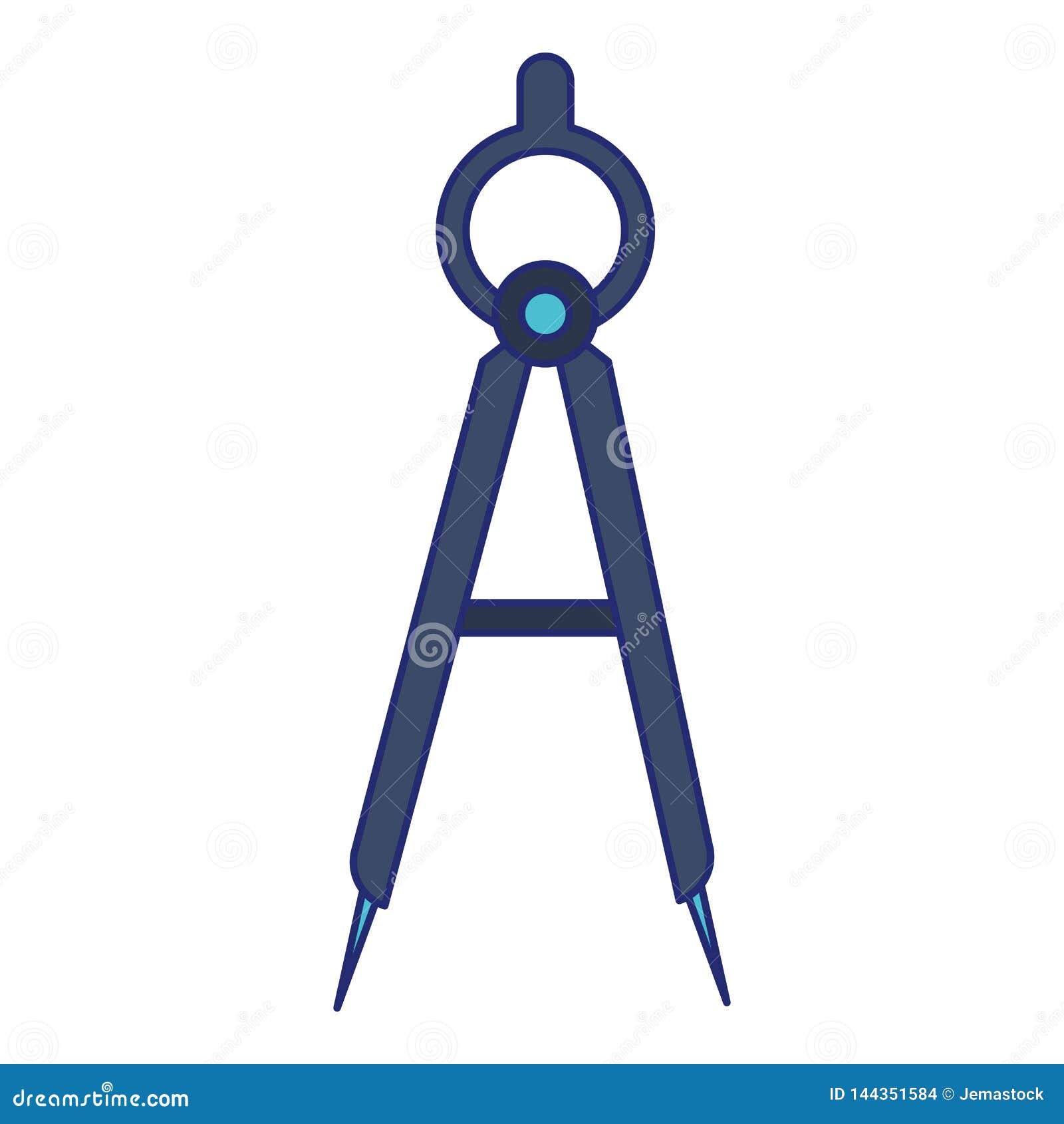 Compass Geometric Tool Symbol Blue Lines Stock Vector - Illustration of ...